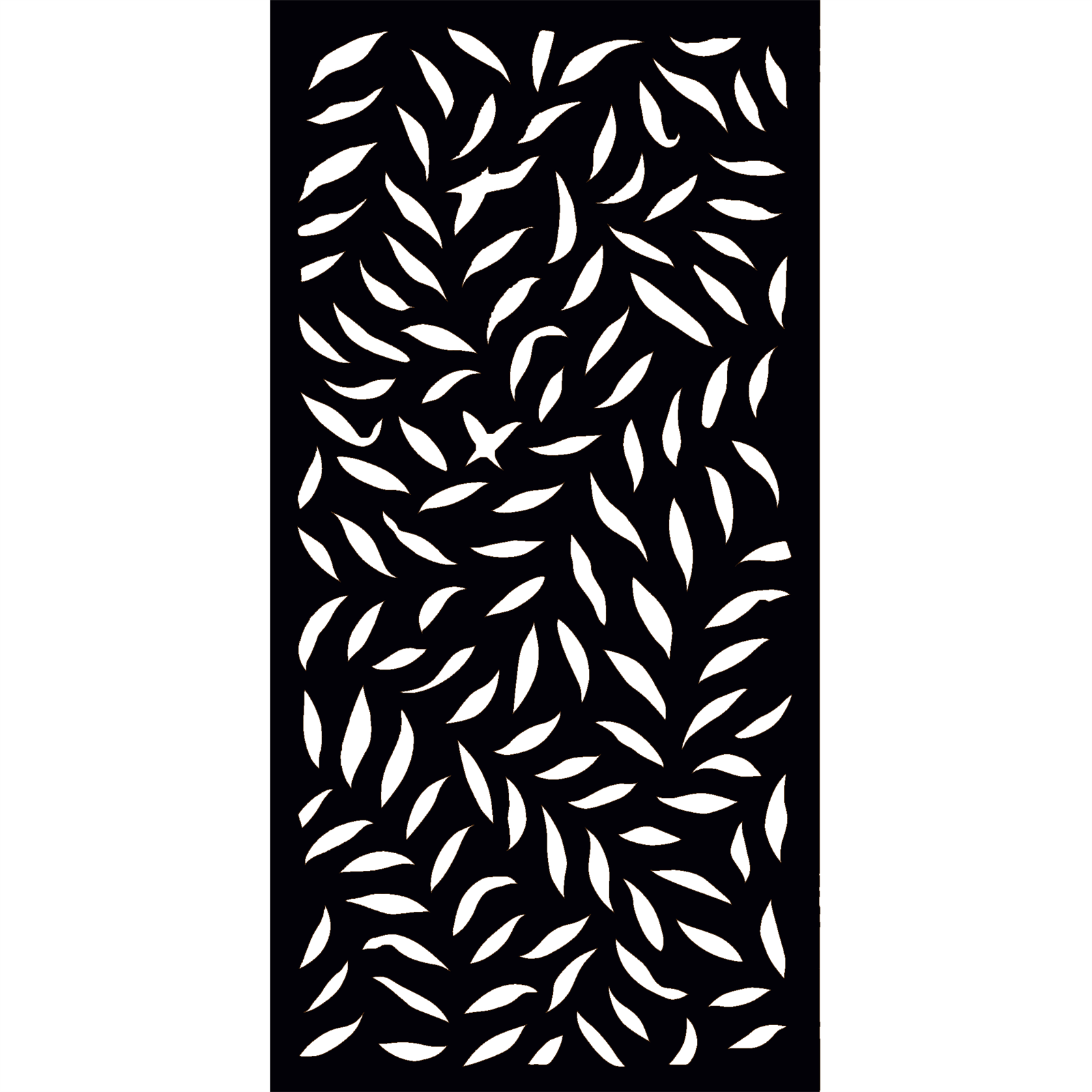 900 x 1800mm ACP Large Leaf Decorative Panel Unframed - Gloss Black ...