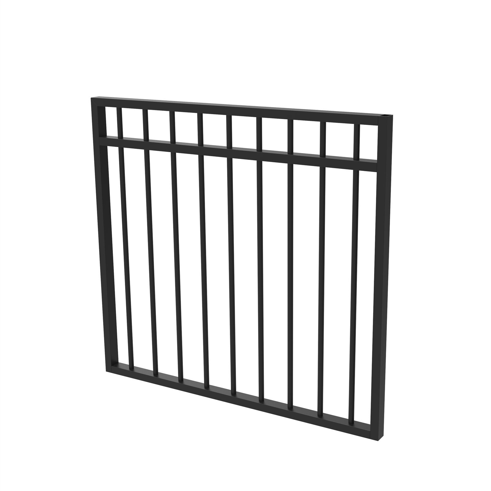 ProtectorAl 975 x 900mm Black Satin Double Top Rail All Up Garden Gate ...