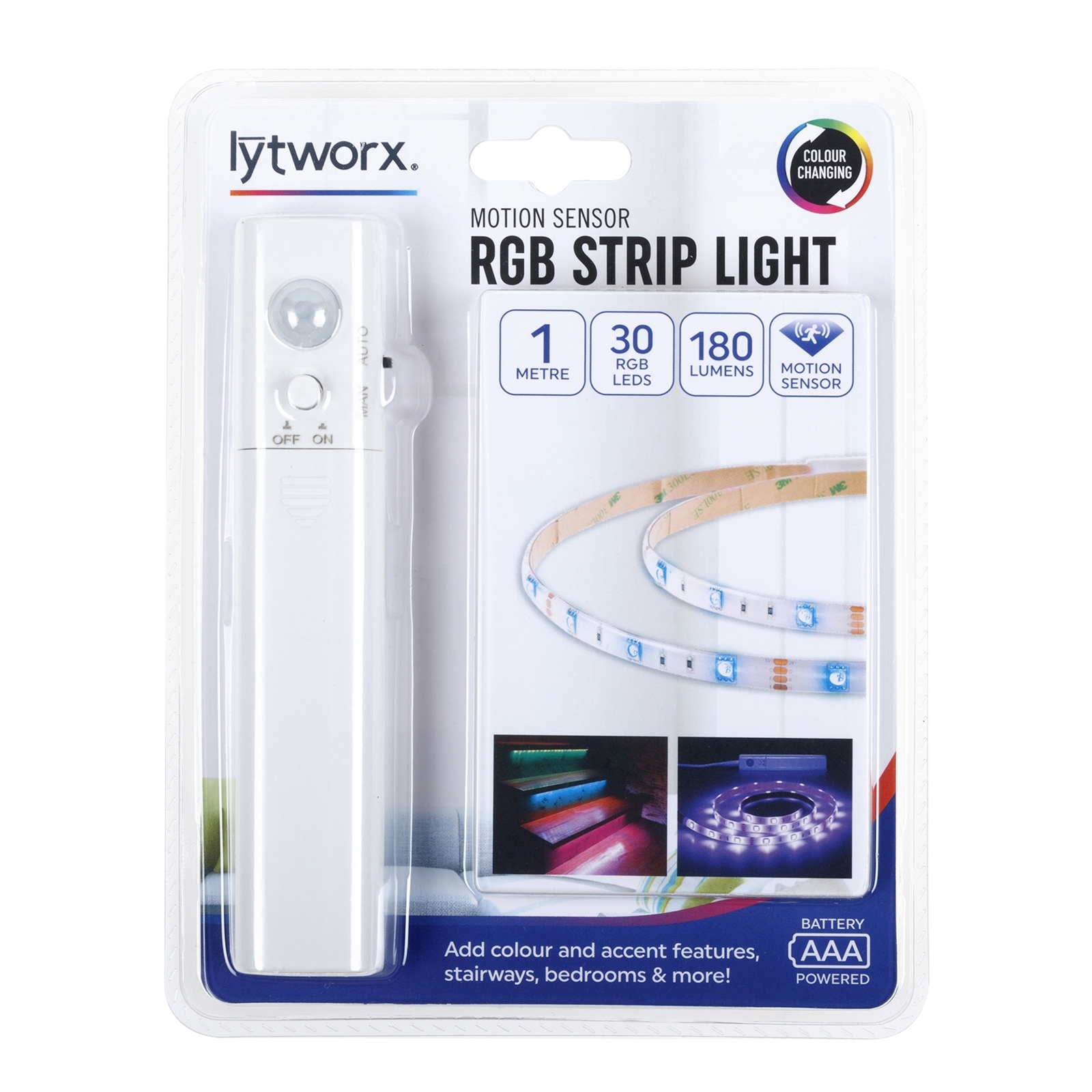 Lytworx 1m RGB Motion Sensor LED Strip Light - Bunnings Australia