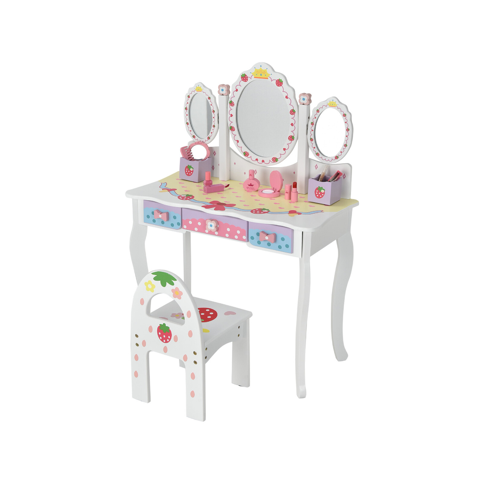 Costway Princess Dressing Table Chair Set White - Bunnings Australia