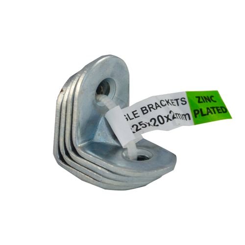 Carinya 25 x 25 x 20 x 2mm Zinc Plated Angle Bracket - 4 Pack - Bunnings Australia