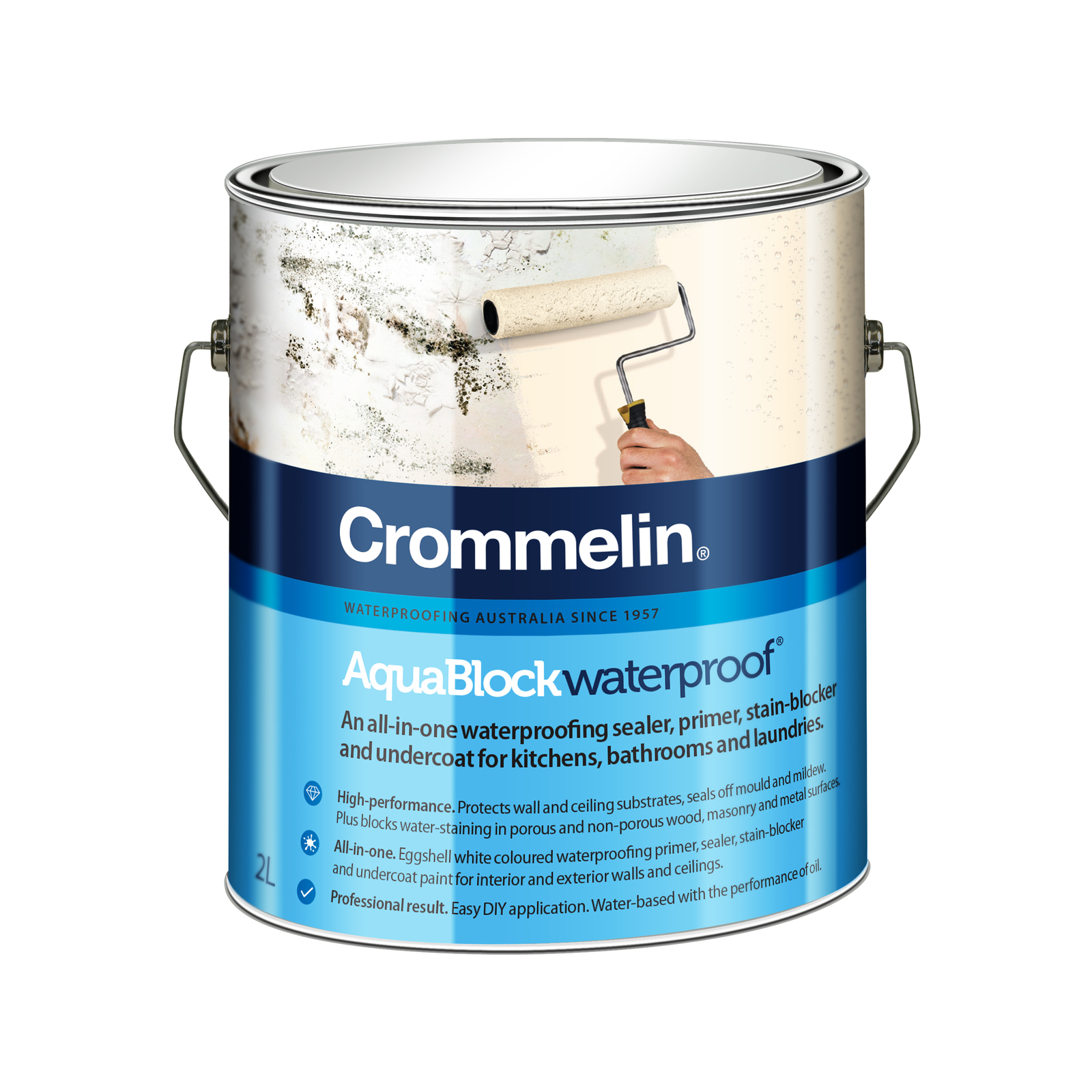 Crommelin 2L Flat Aquablock Waterproof Primer Undercoat - Bunnings ...