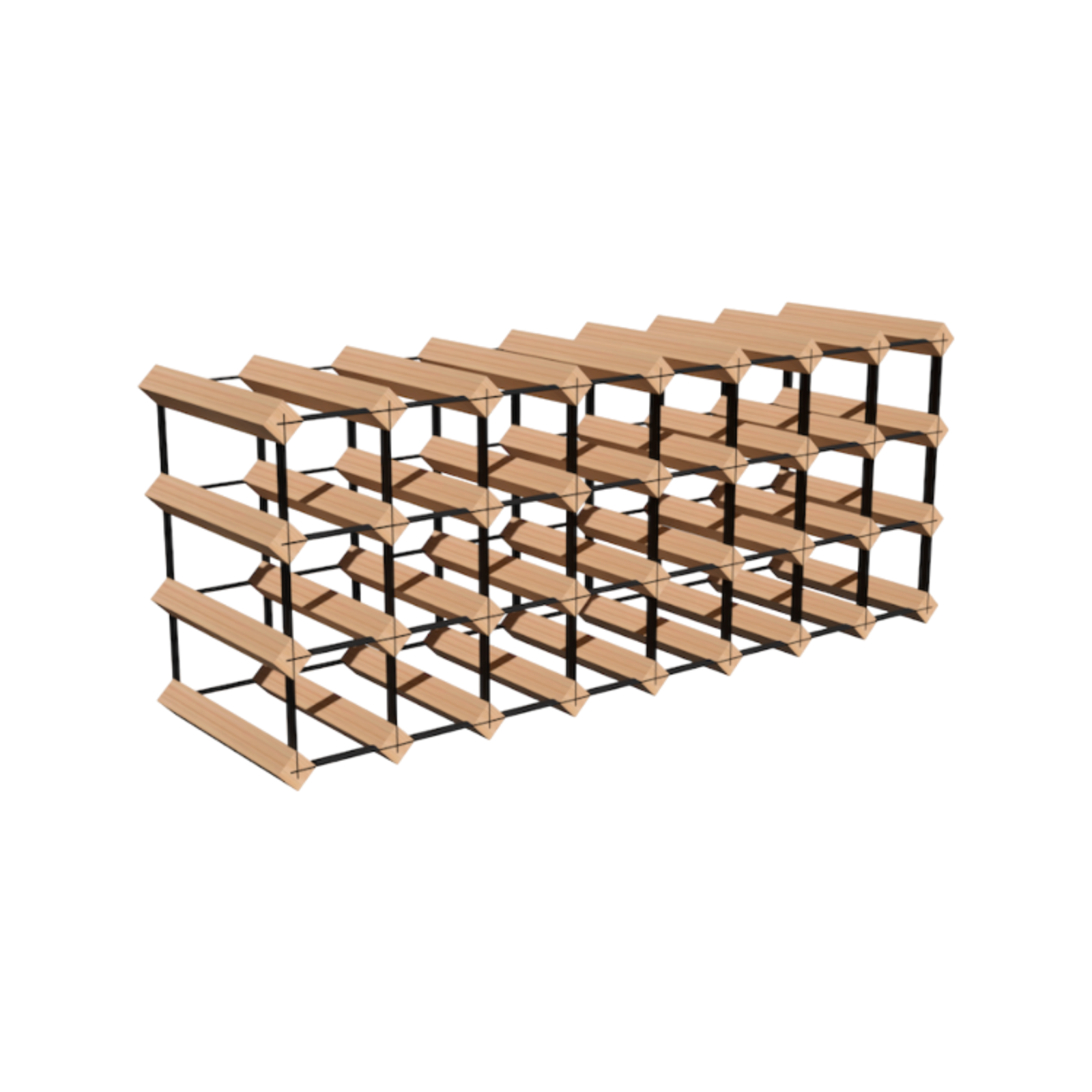32 Bottles Classic Line Wine Rack - Natural Pine - Bunnings Australia