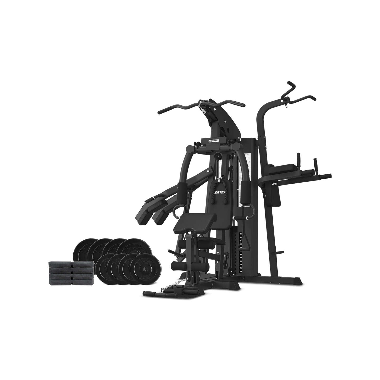CORTEX GS7 Multi Station Home Gym with 98kg Weight Stack + 60kg Weight ...