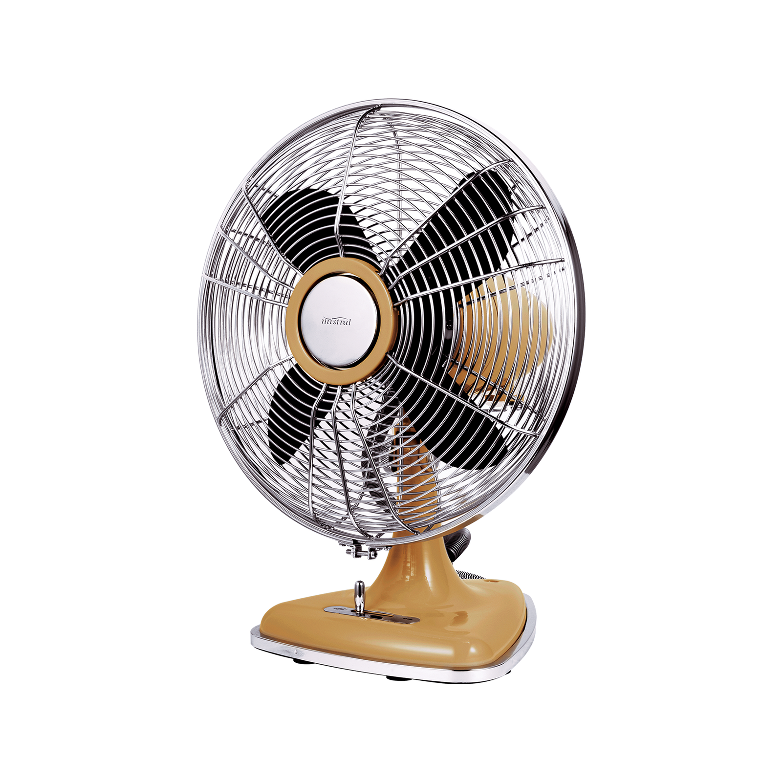 Mistral 30cm Caramello Vintage Metal Desk Fan - Bunnings Australia