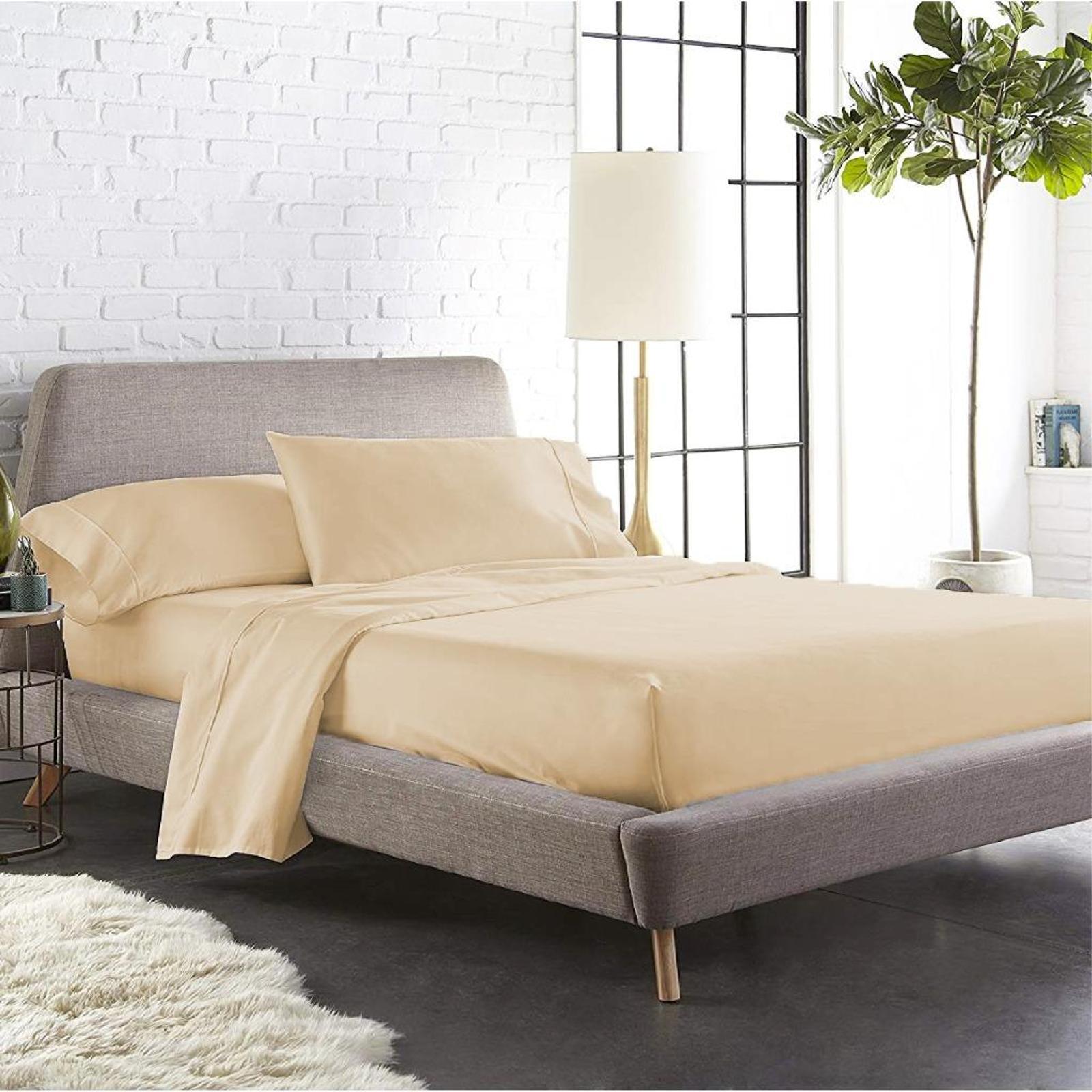 Luxor Queen Linen Color 1000TC 100% Cotton Fittd Sheet Flat Sheet ...