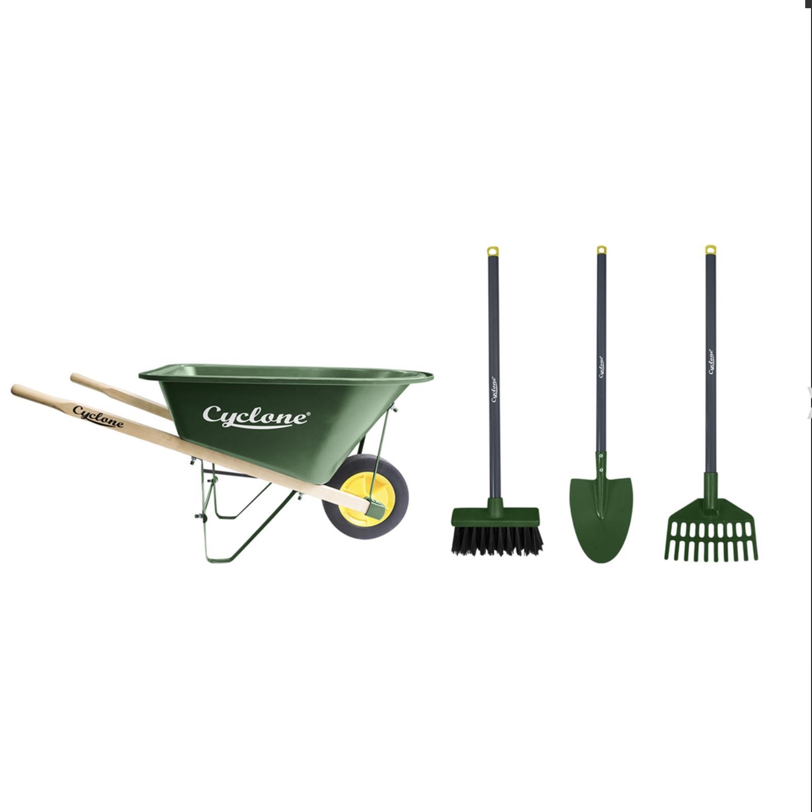 Cyclone 3 Piece Kids Tool Set With Wheelbarrow - Bunnings Australia