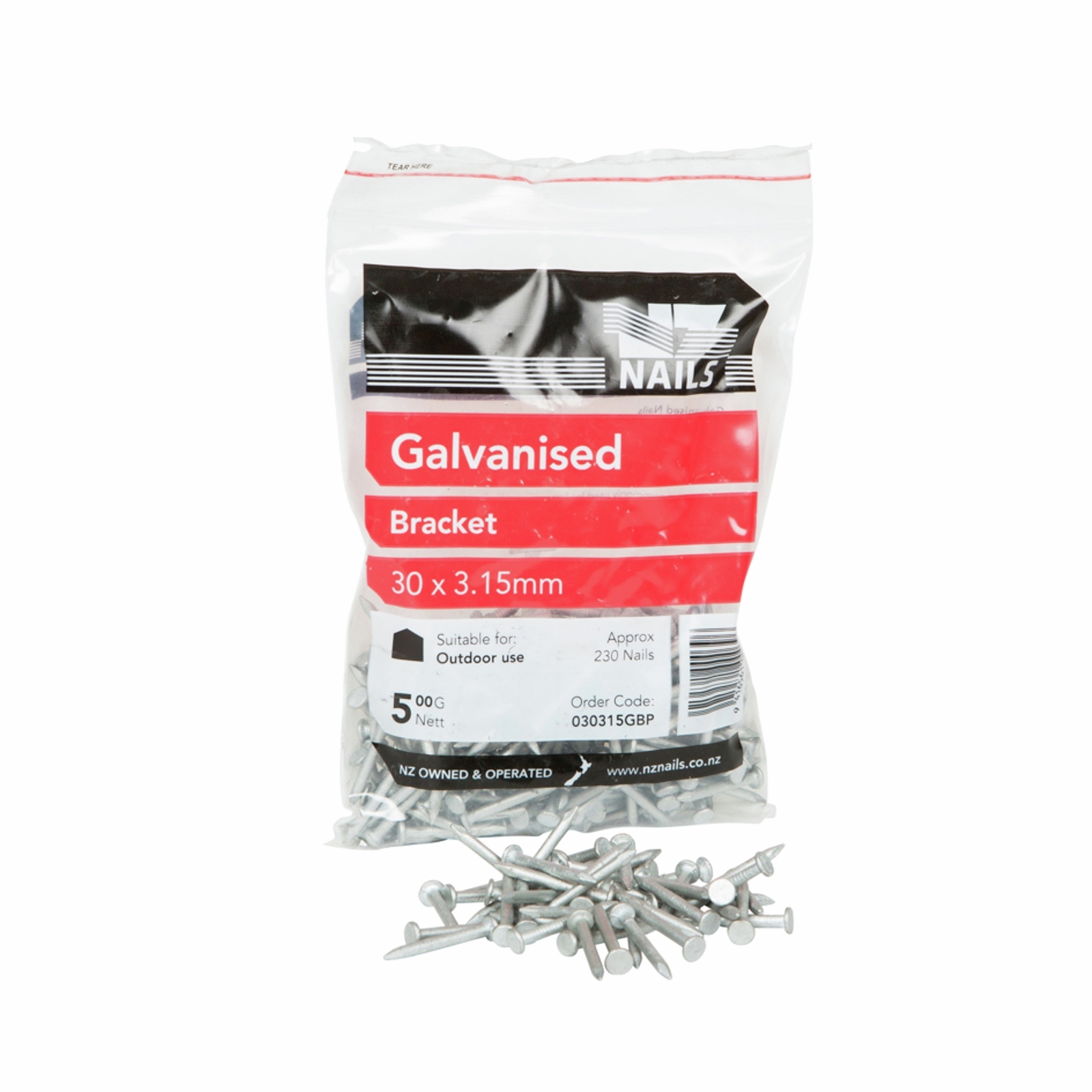 NZ Nails 30 x 3.15mm 500g Galvanised Bracket Nail - Bunnings New Zealand