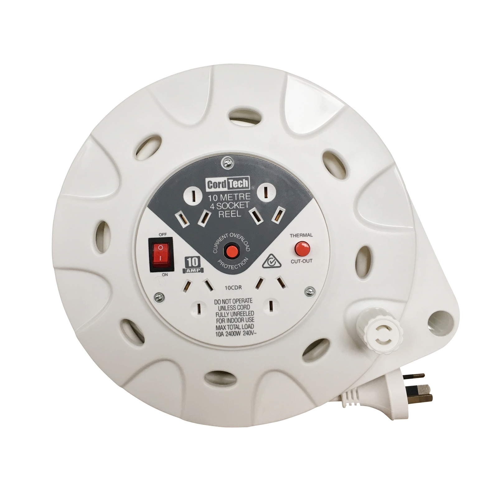 CordTech 10m 4 Socket Home And Office Cassette Reel - Bunnings Australia