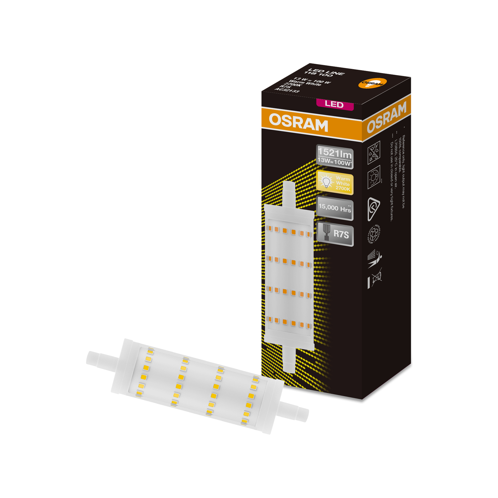 Osram Linear R7S LED 1521Lm Warm White 13W 118MM Light Globe - Bunnings ...