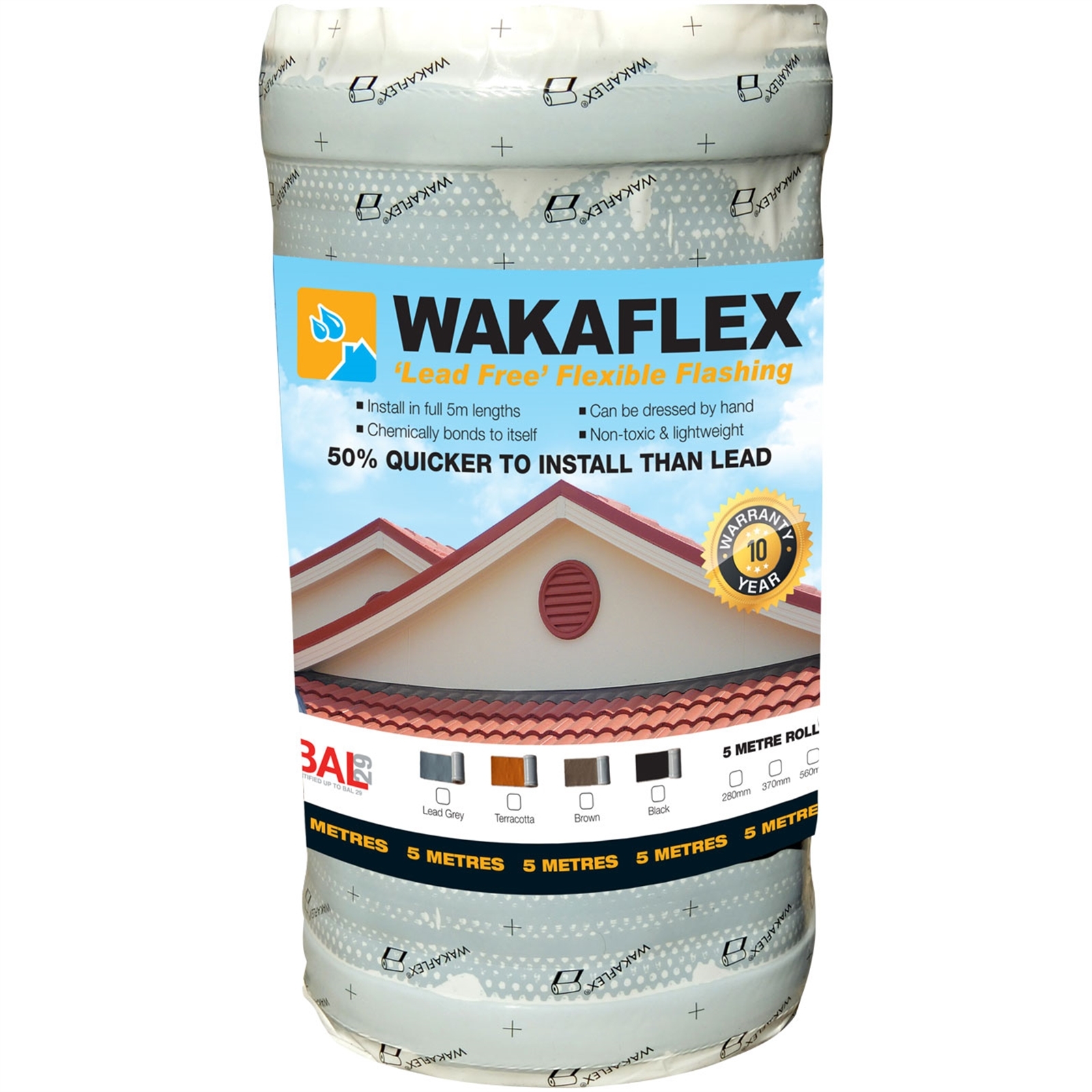 Wakaflex 280mm x 5m Lead Grey Flashing - Bunnings Australia