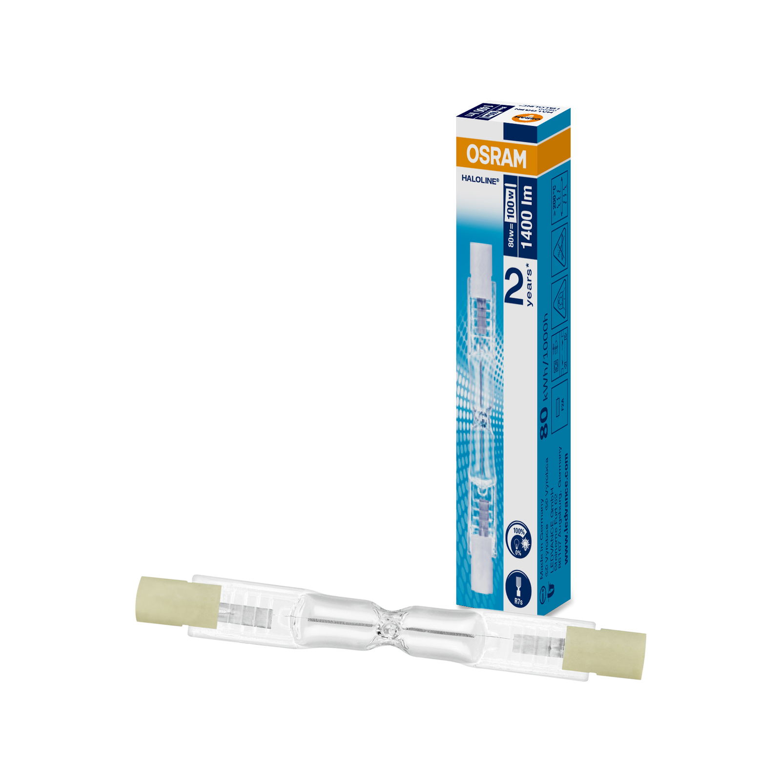 Osram 80W R7s Double Ended Eco Halogen Light Globe - Bunnings Australia