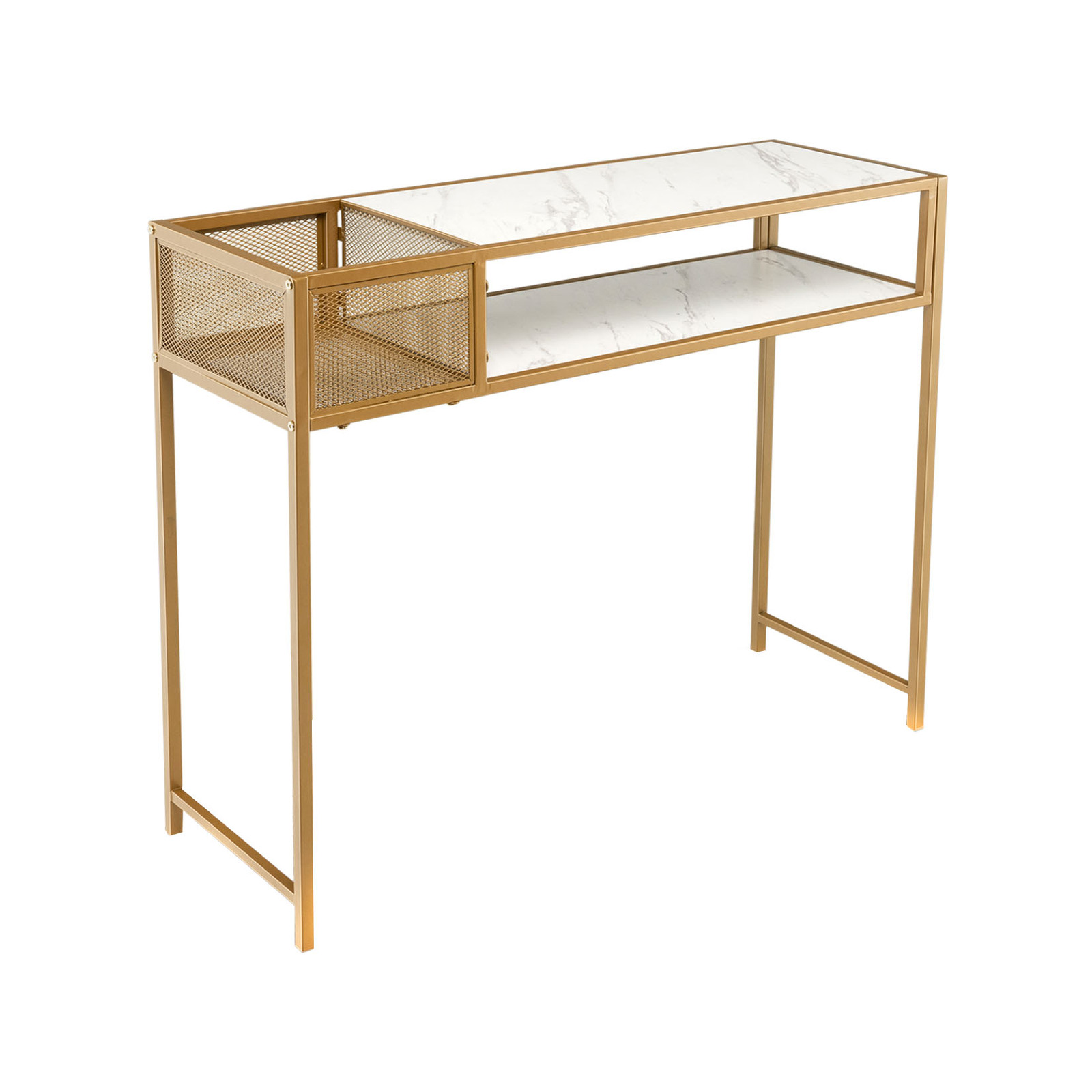 Costway 2-tier Console Table Display Shelf White - Bunnings Australia