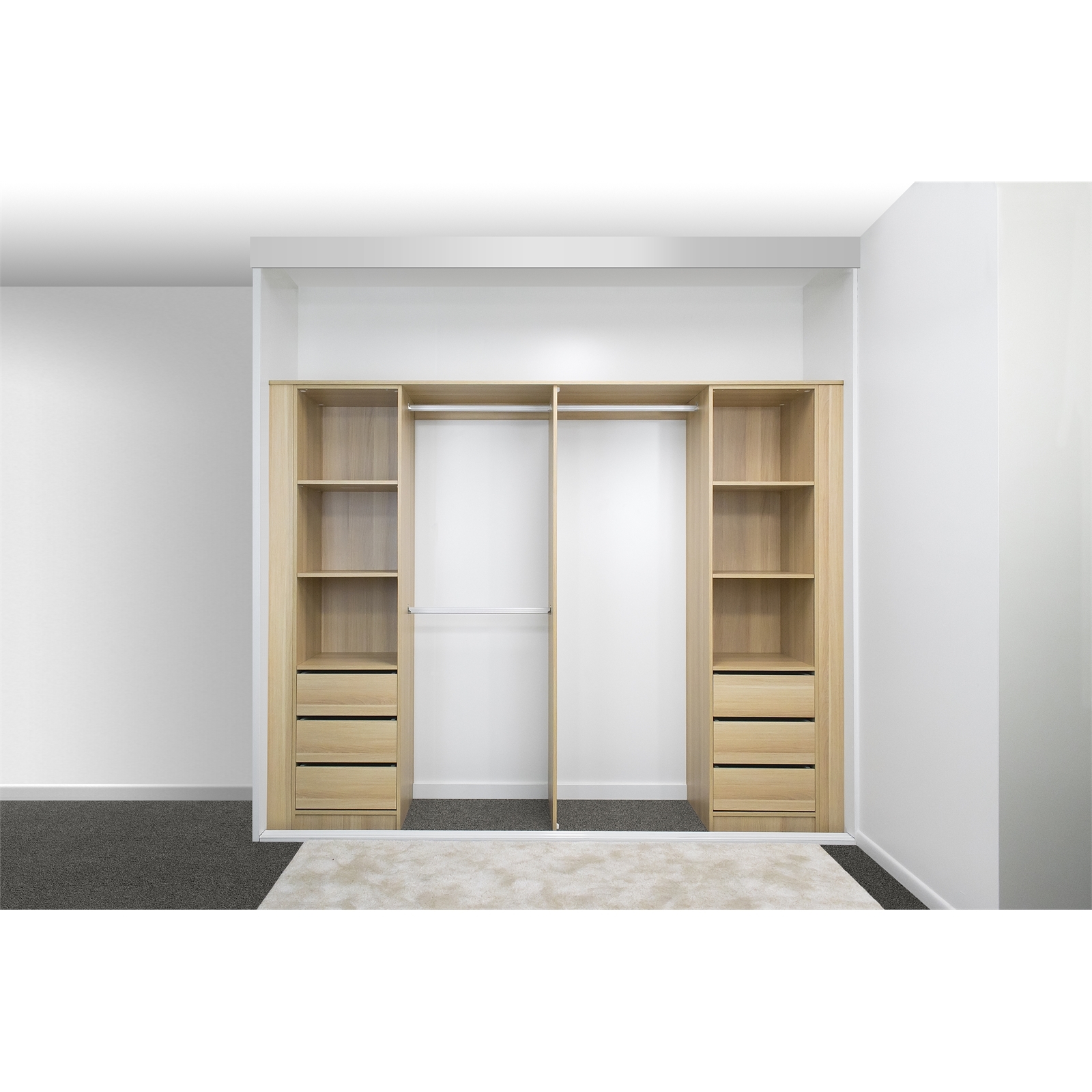 Multistore 2100 - 2400mm Beach Pack 6 Built In Wardrobe Package ...