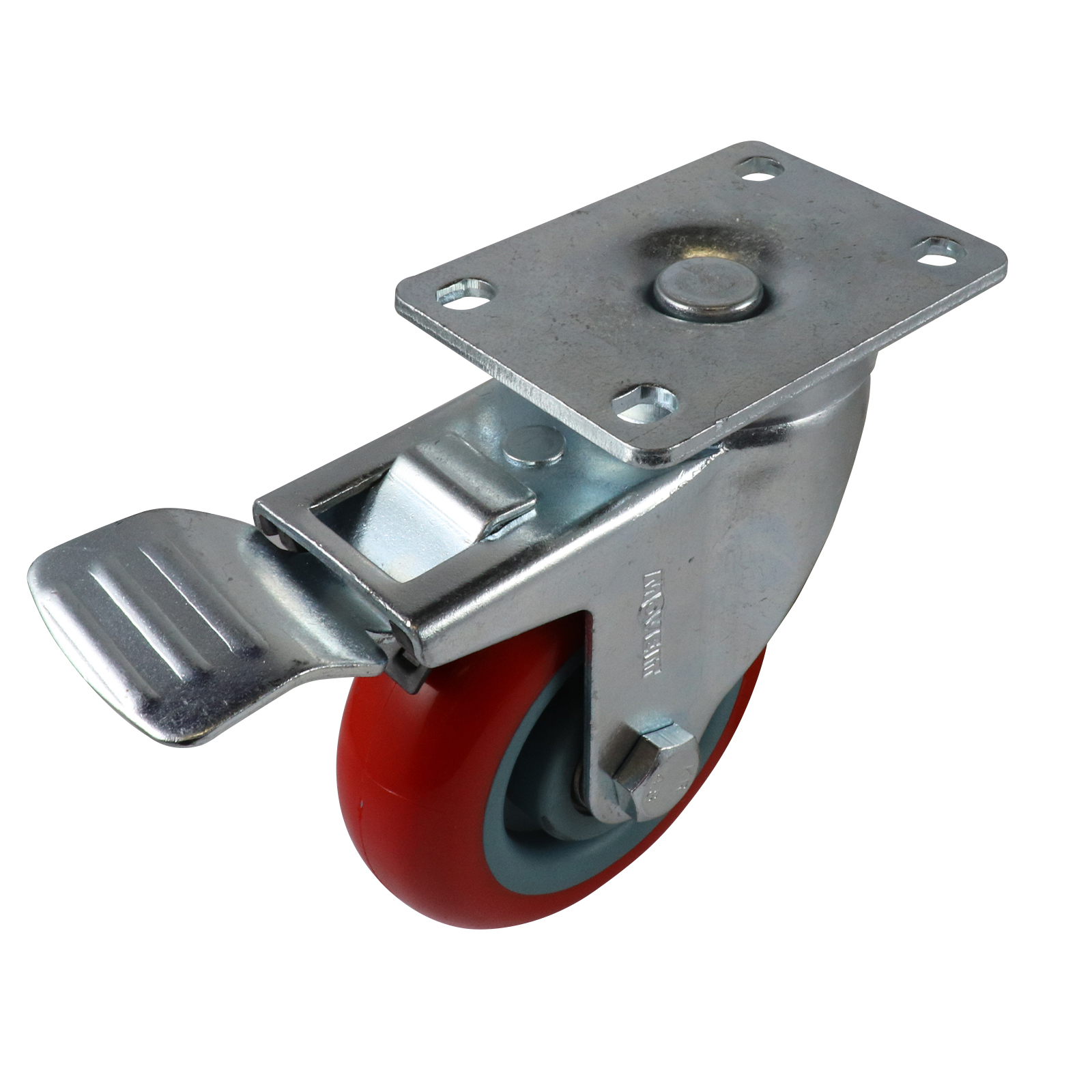 Move It 100mm 150kg Red Poly Swivel Brake Castor - Bunnings Australia