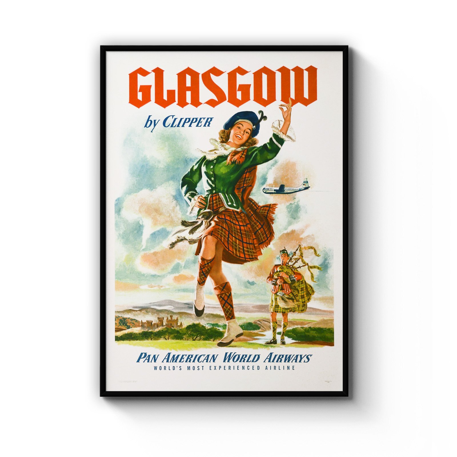 Glasgow, Scotland Vintage Travel Advert Wall Art - Bunnings Australia