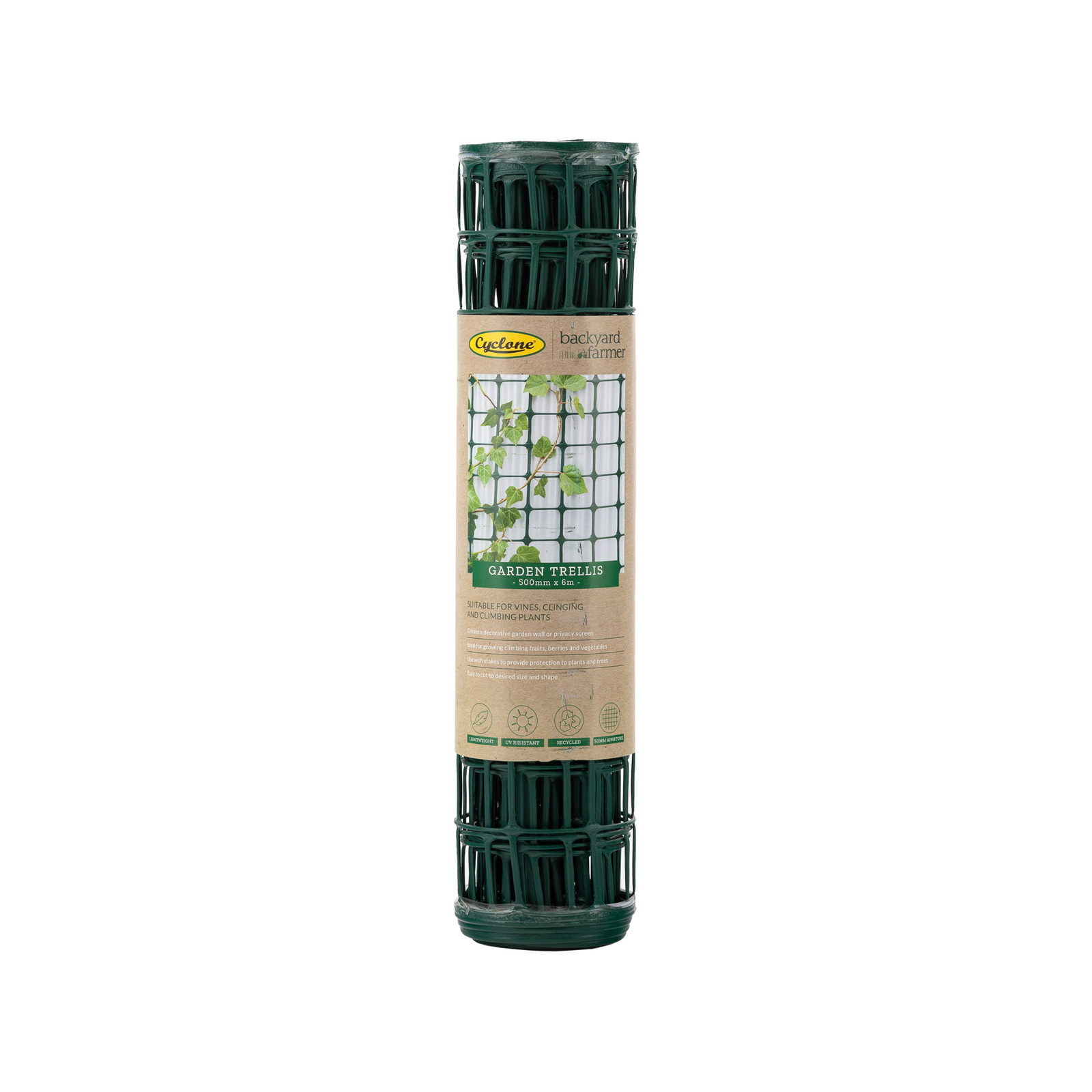 Cyclone Backyard Farmer 6.0 x 0.5m x 50mm Green Plastic Trellis ...