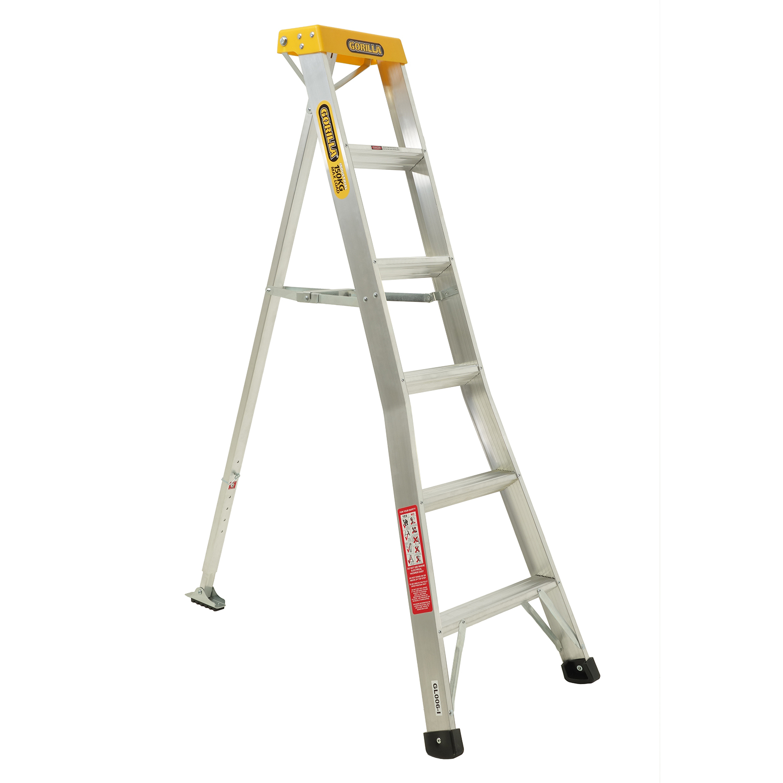 Gorilla 1.8m 150kg Garden Tri Legged Aluminium Step Ladder - Bunnings ...
