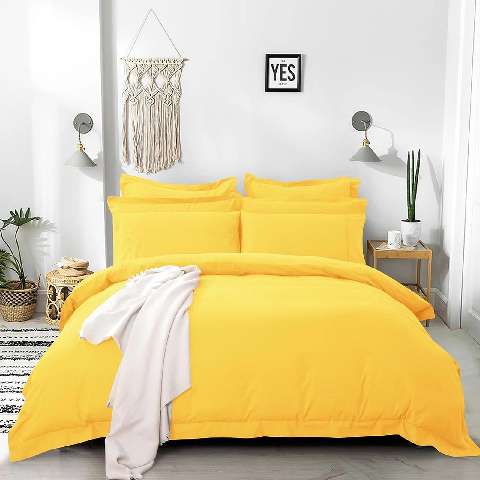 Fabric Fantastic Tailored 1000TC Ultra Soft Double Size Yellow Quilt ...