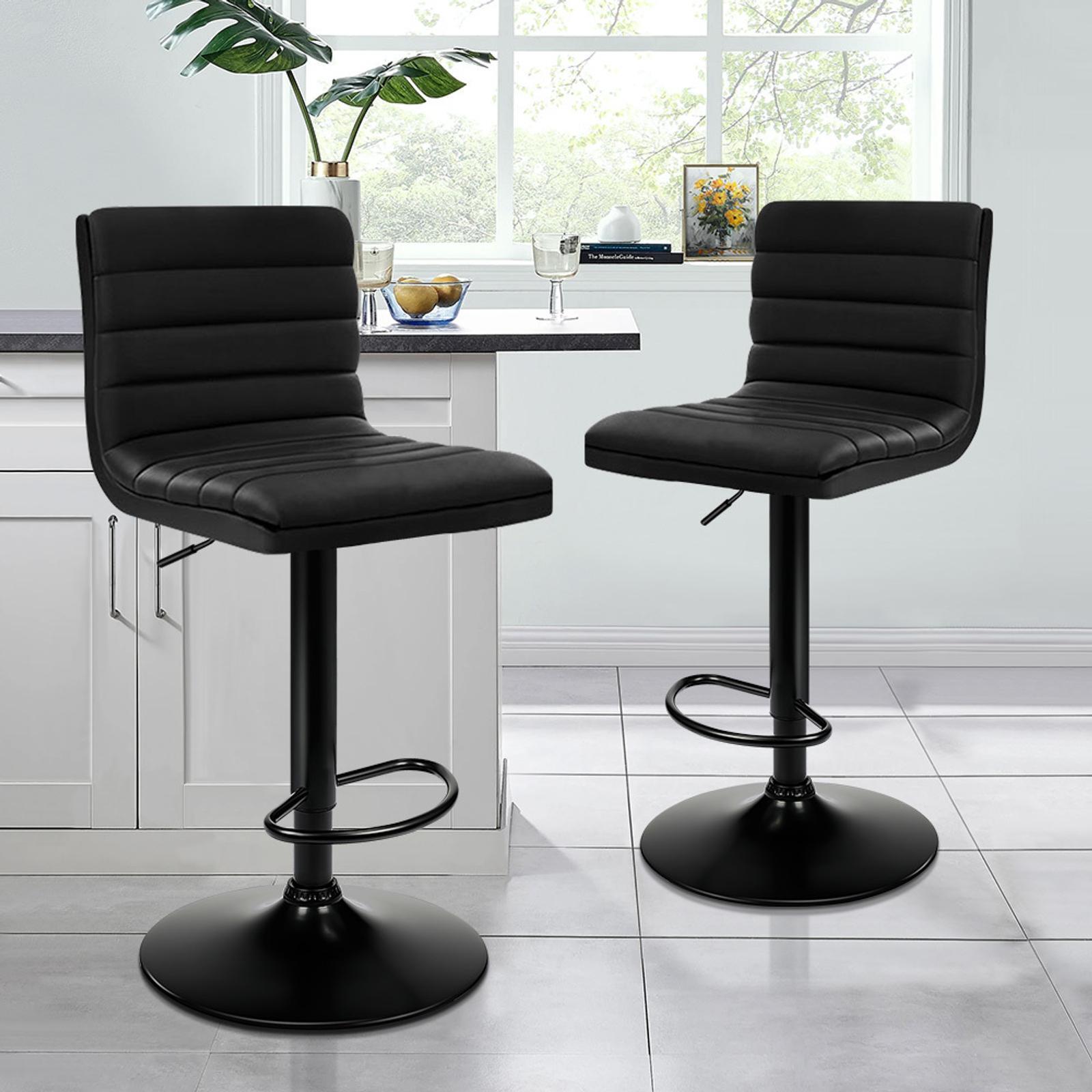 ALFORDSON 2x Bar Stools All Black - Bunnings Australia