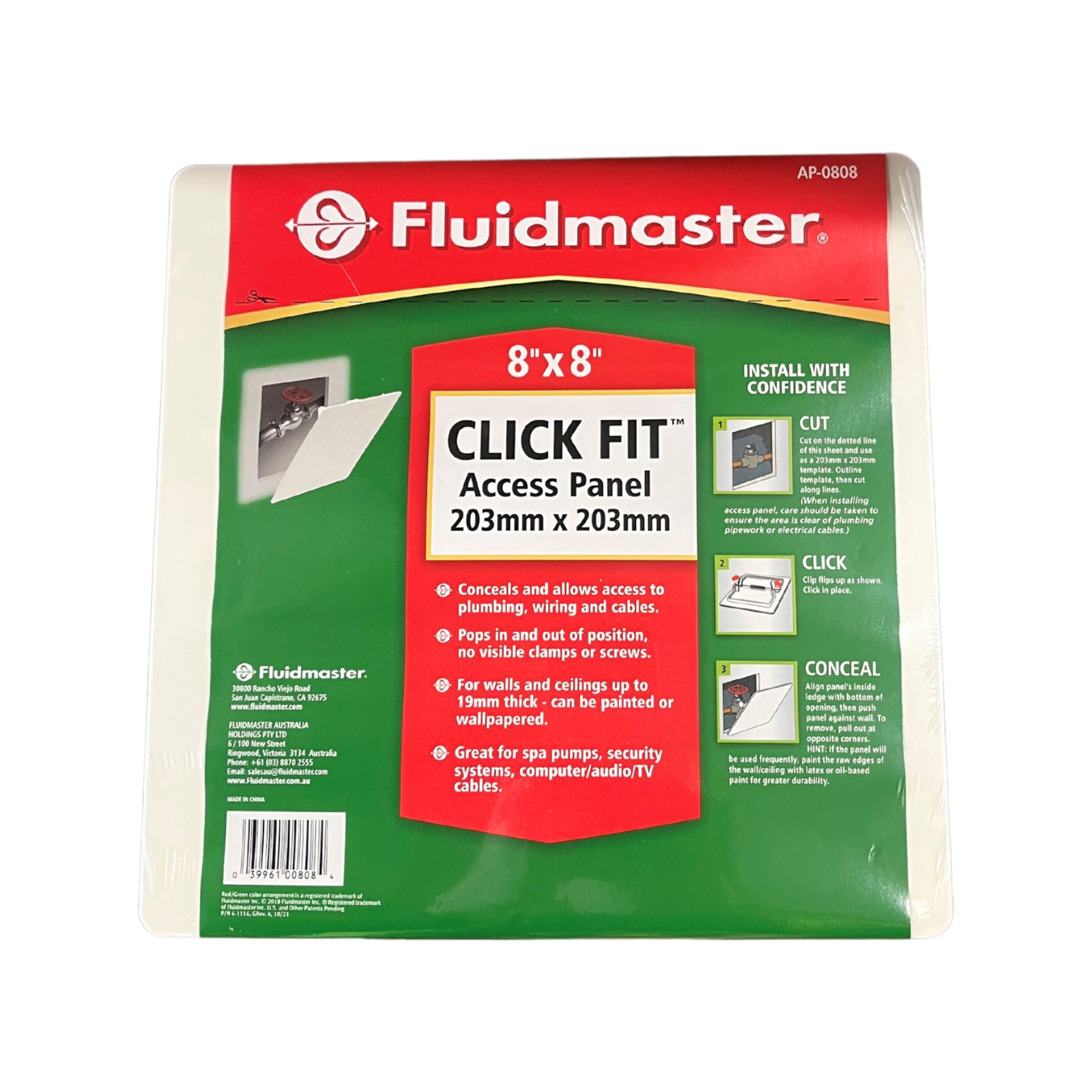 Fluidmaster 8" White Access Panel - Bunnings New Zealand