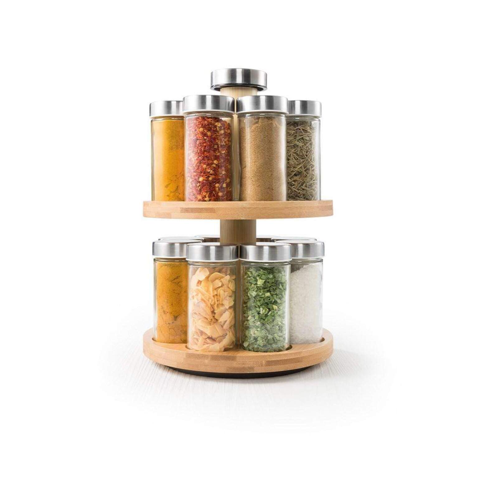 Baccarat Spice Market Essence Rotating 16 Jar Bamboo Spice Rack ...