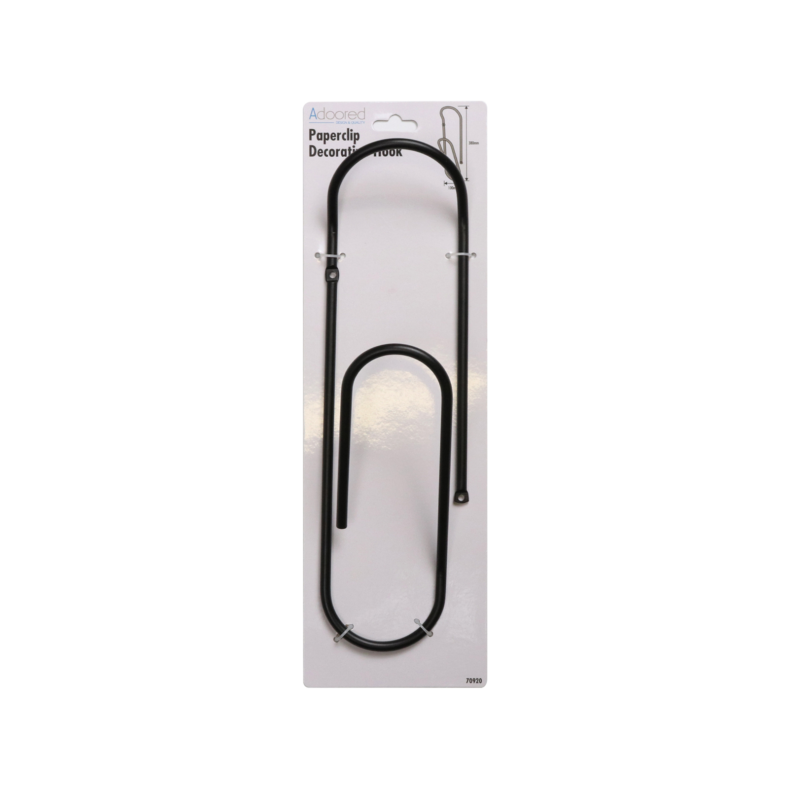 Adoored 39 x 11 x 6.5cm Black Paperclip Hook - Bunnings Australia