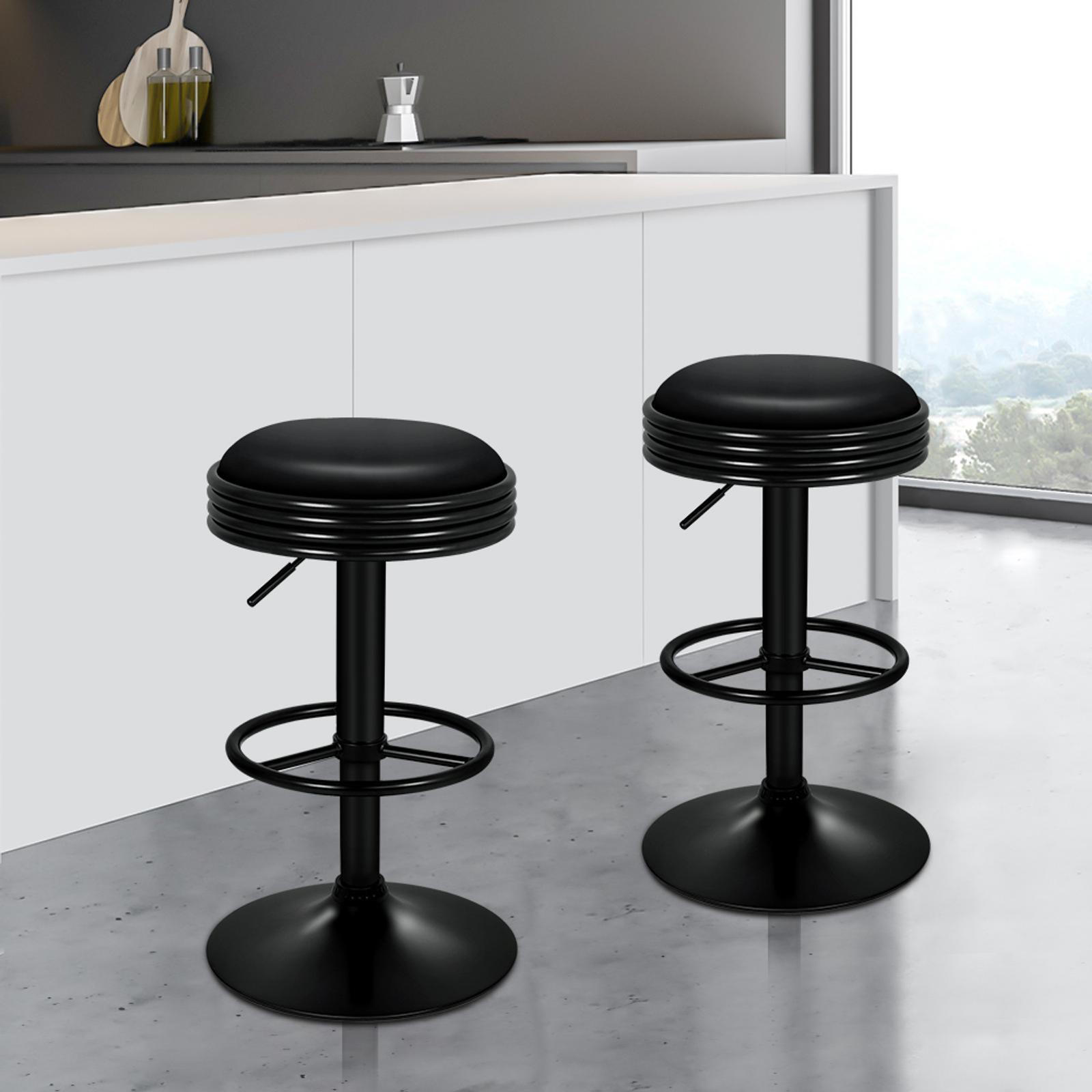 ALFORDSON 2X Bar Stools Backless Swivel All Black Sade - Bunnings Australia