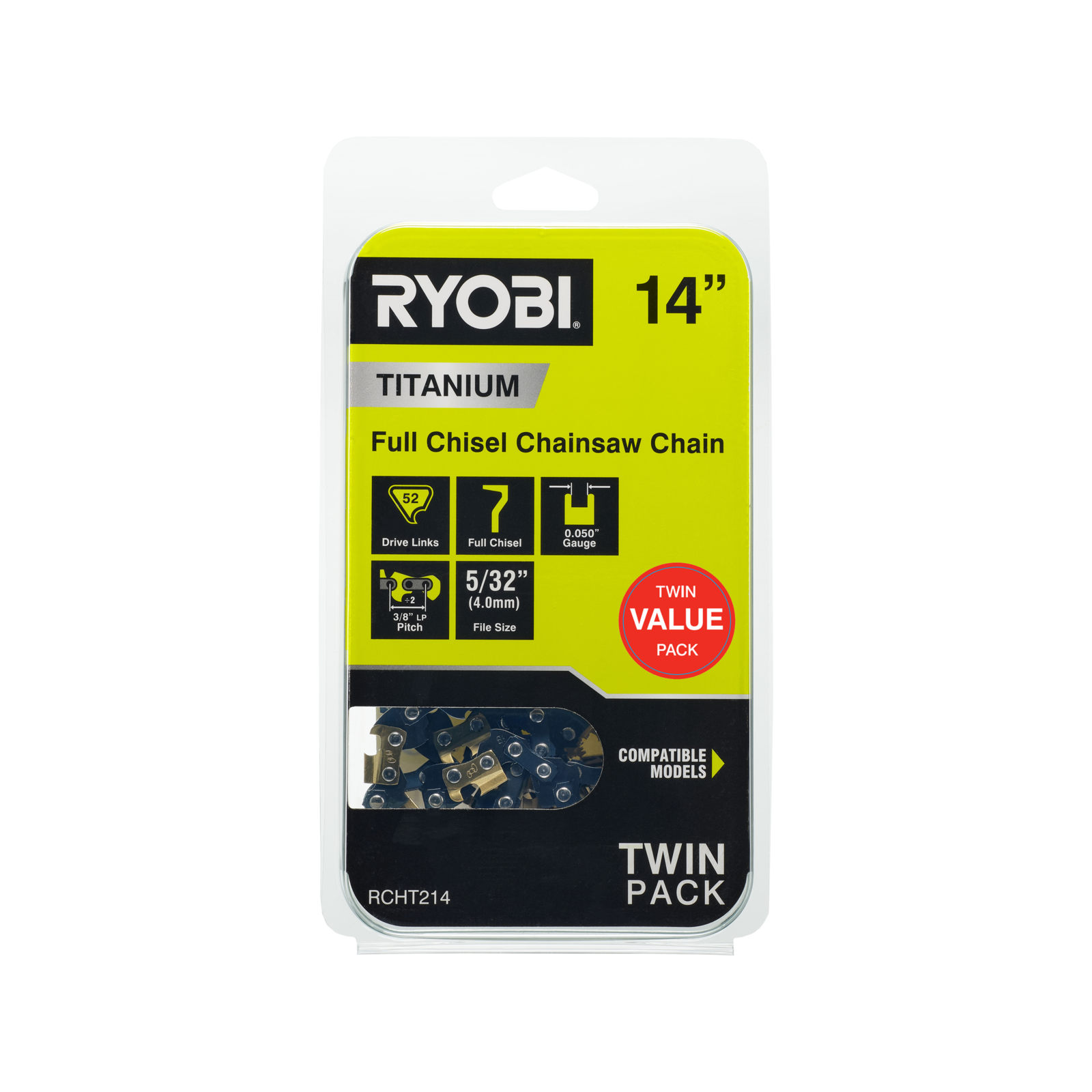 Ryobi 14” Titanium Chainsaw Chain RCHT214 - Twin Pack - Bunnings Australia