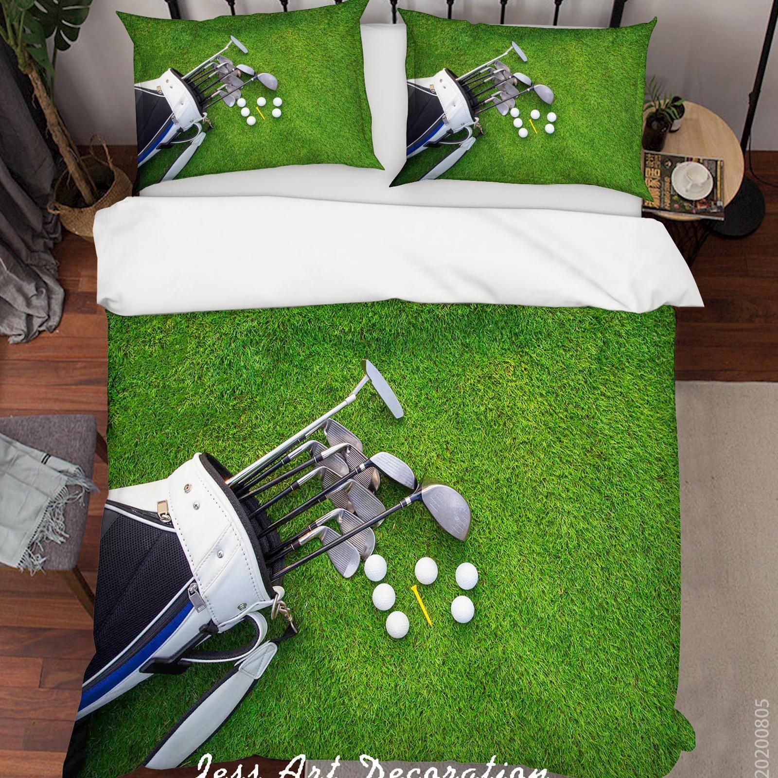 3D Golf Course Quilt Cover Set Bedding Set Duvet Cover Pillowcases LXL ...
