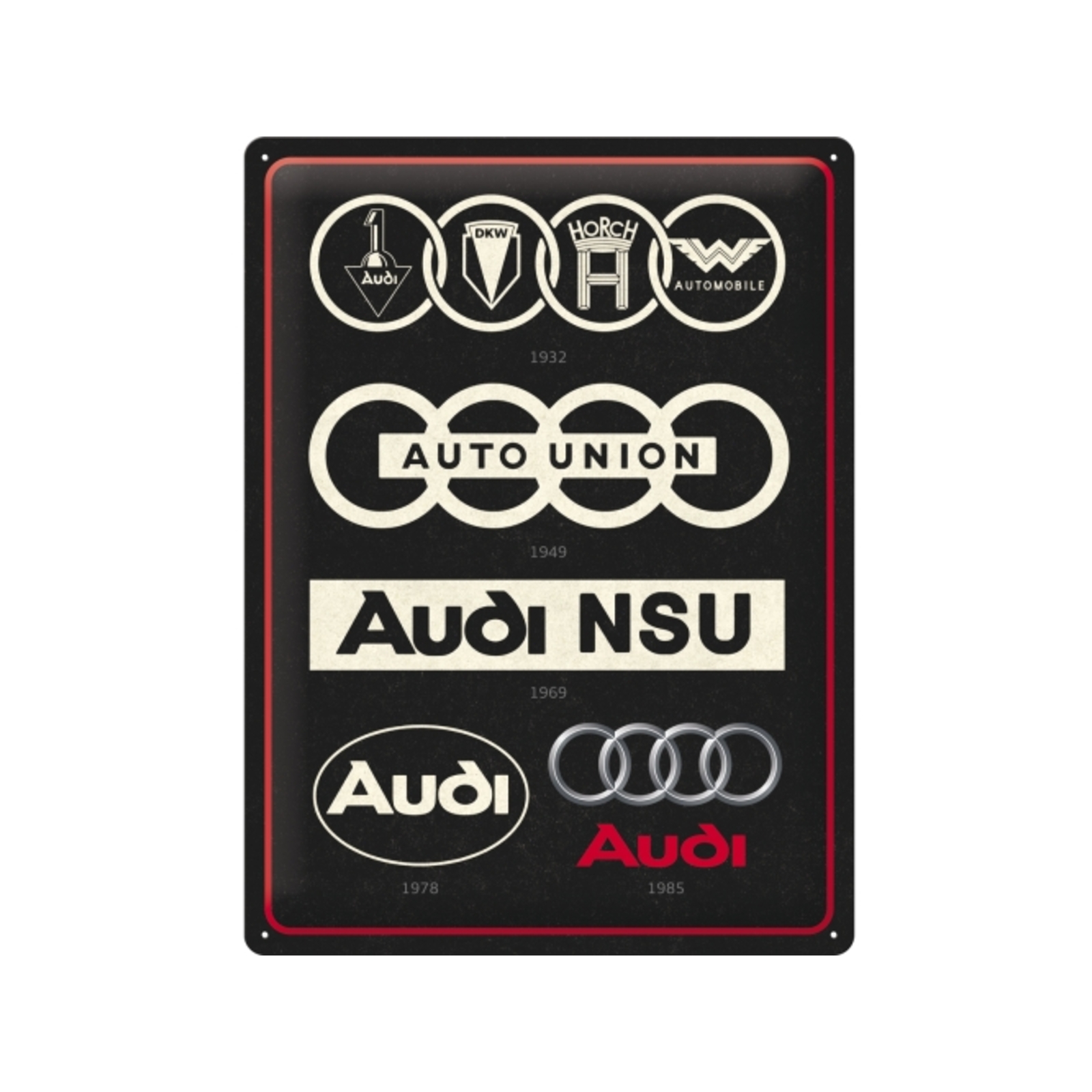 Nostalgic-Art Large Sign Audi Logo Evolution - Bunnings Australia