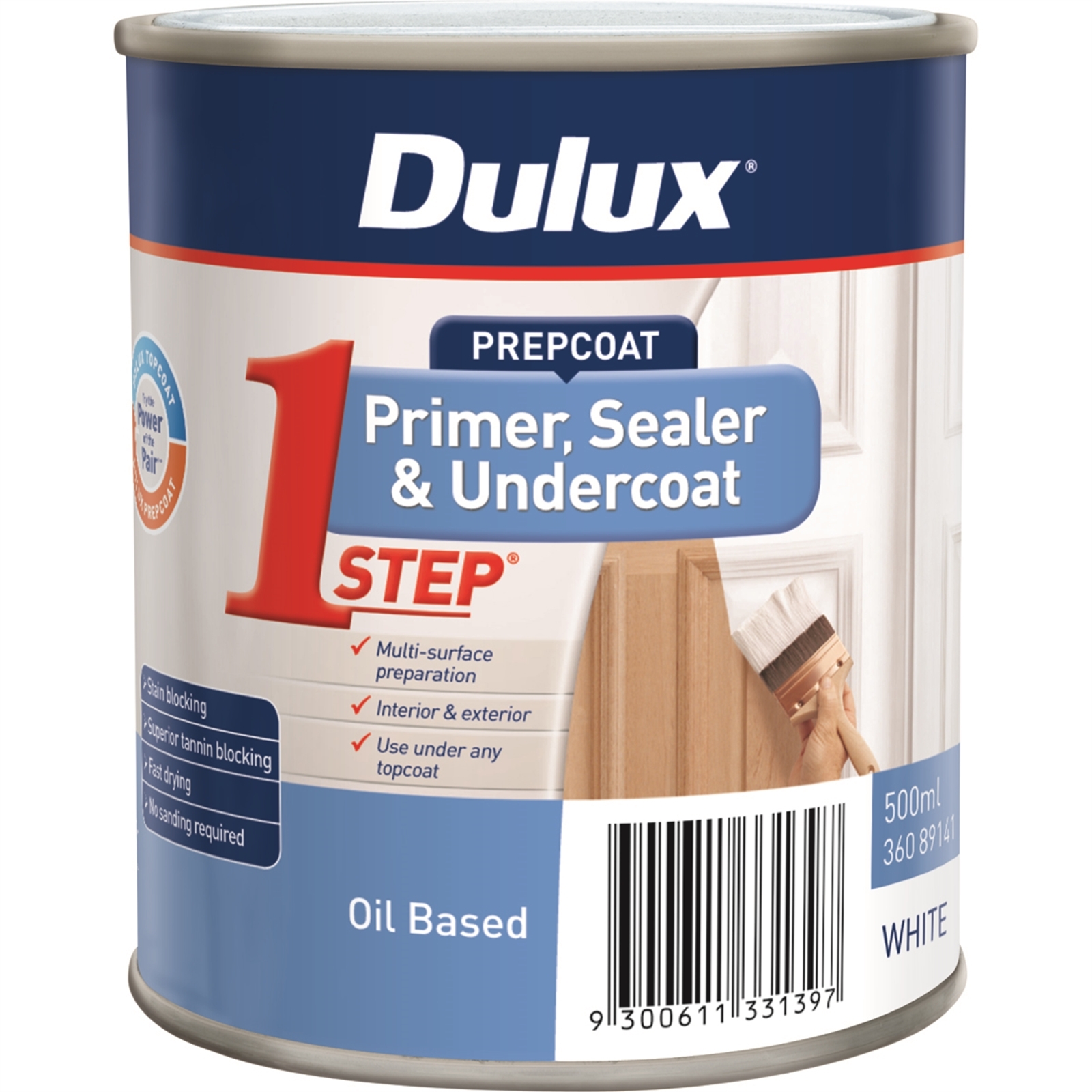 Dulux 500ml White Prepcoat 1Step Oil Based Primer Sealer And Undercoat ...