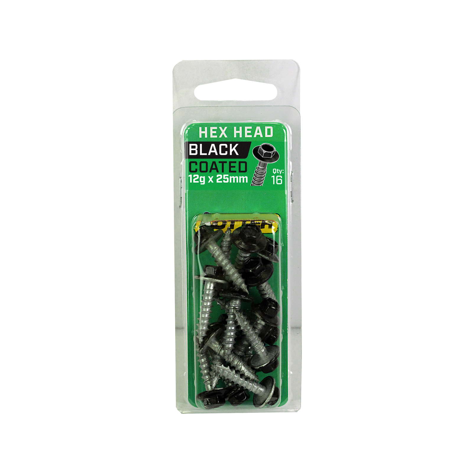Otter 12 x 25mm Black Hex Head Screws - 16 Pack - Bunnings Australia