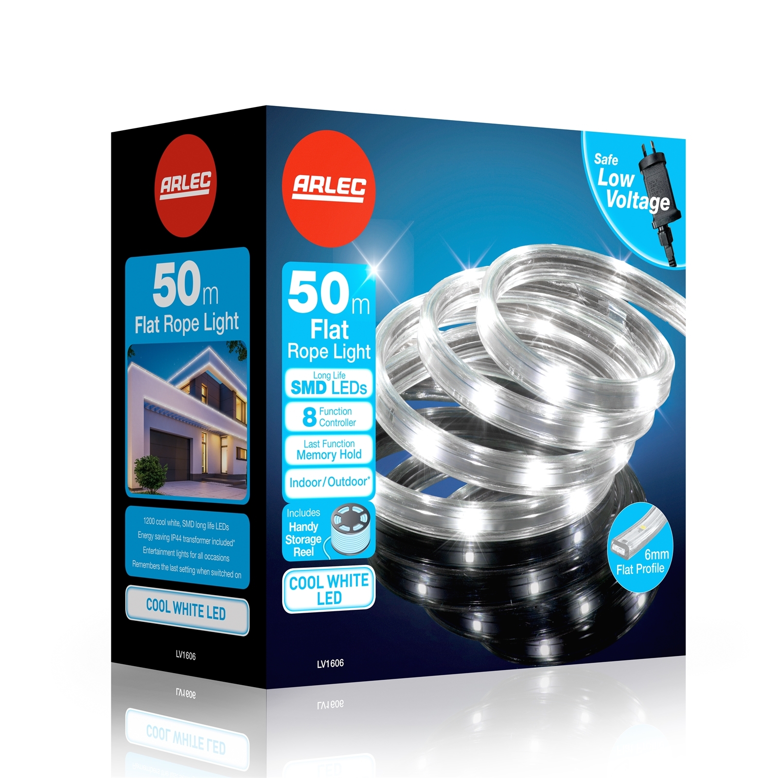 Arlec 50m Cool White Low-Voltage LED Flat Rope Light - Bunnings Australia