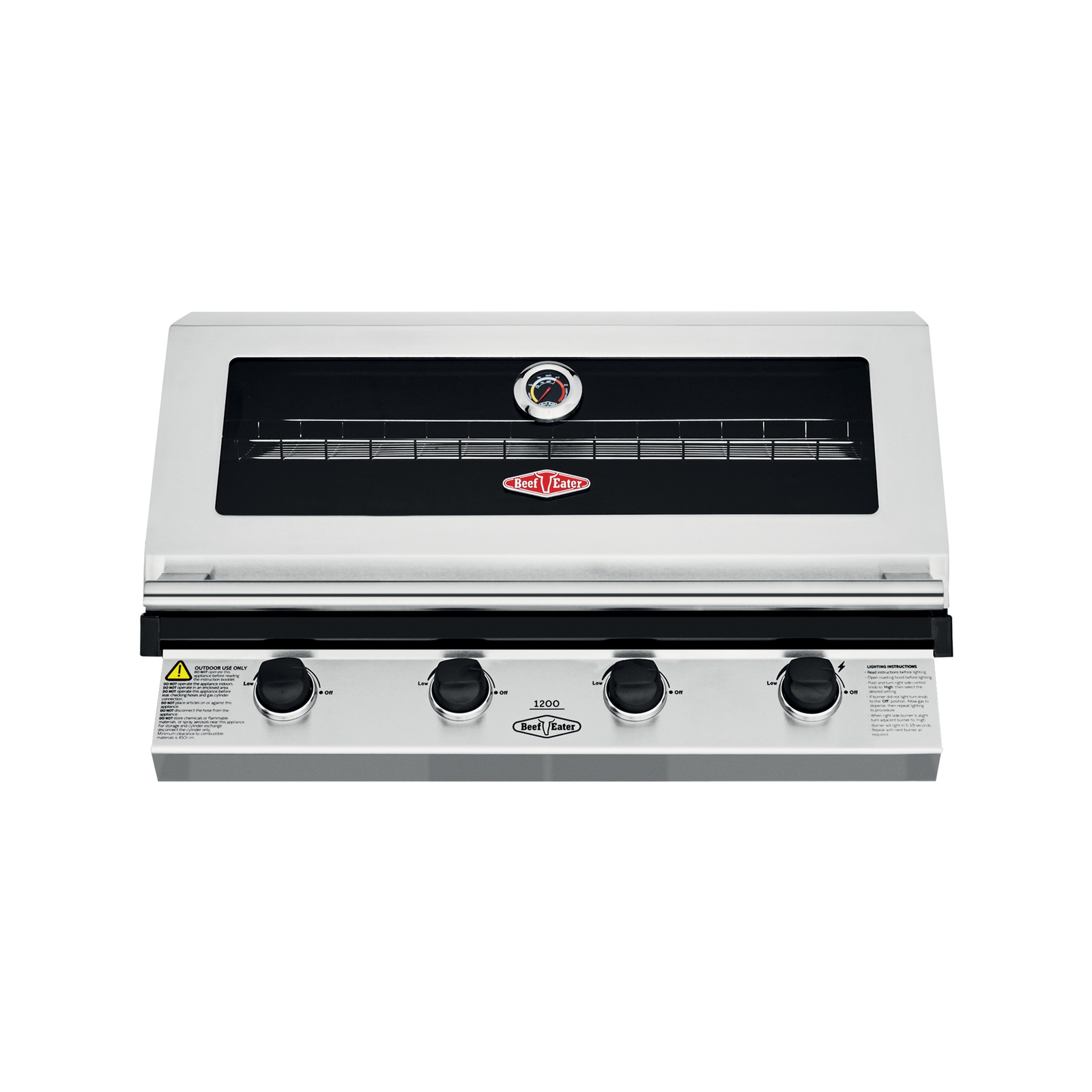 BeefEater 1200 Series 4 Burner Stainless Steel Built In BBQ - Bunnings Australia