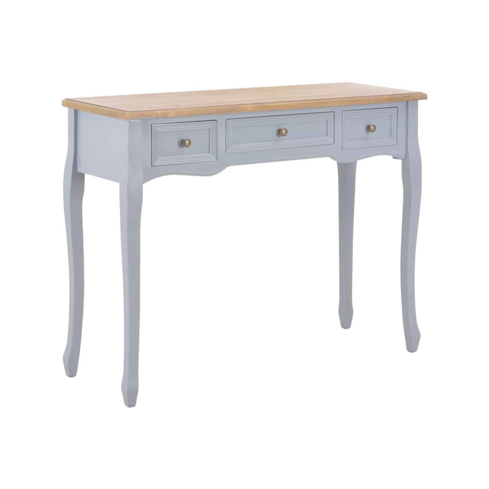 NNEVL Dressing Console Table with 3 Drawers Grey - Bunnings Australia