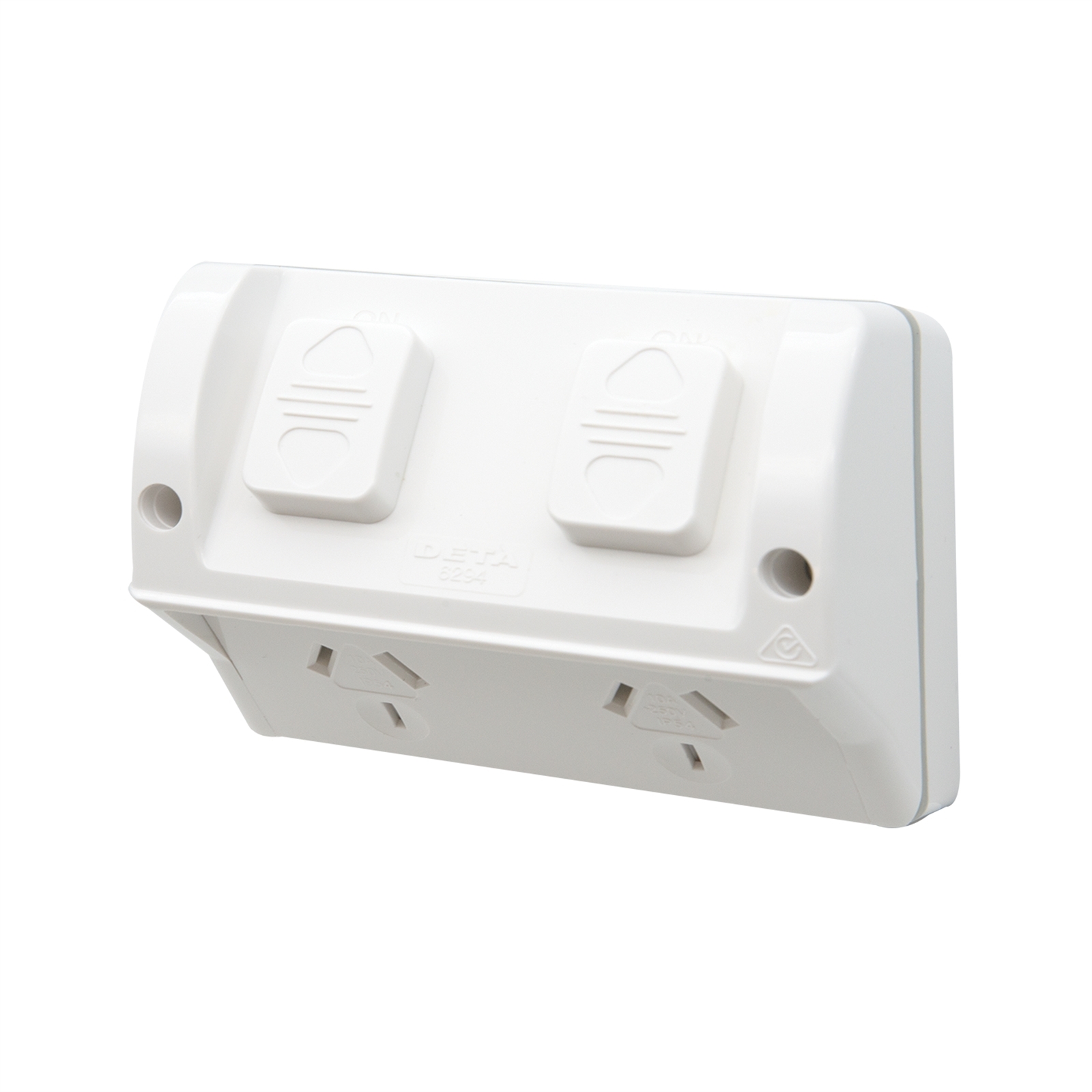 Deta Outdoor Double Power Point With Shallow Mounting Box And Bracket ...