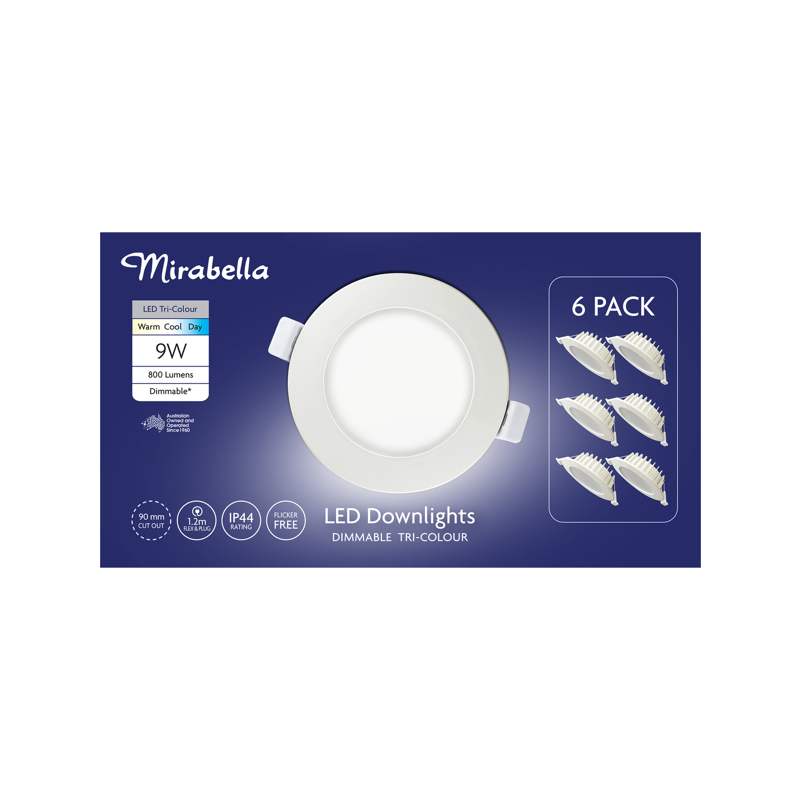 Mirabella 9W 800lm LED Downlights - 6 Pack - Bunnings Australia