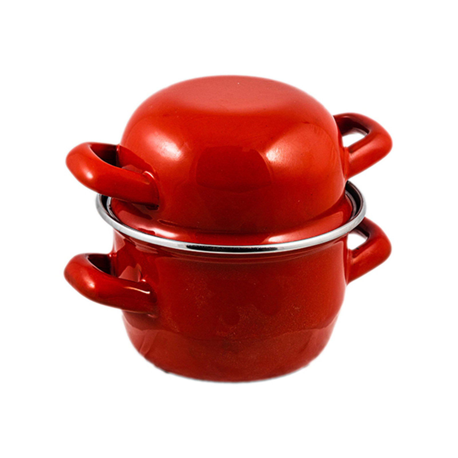 Urban Style Round Enamel 12cm Mussel Pot Cookware - Red - Bunnings ...