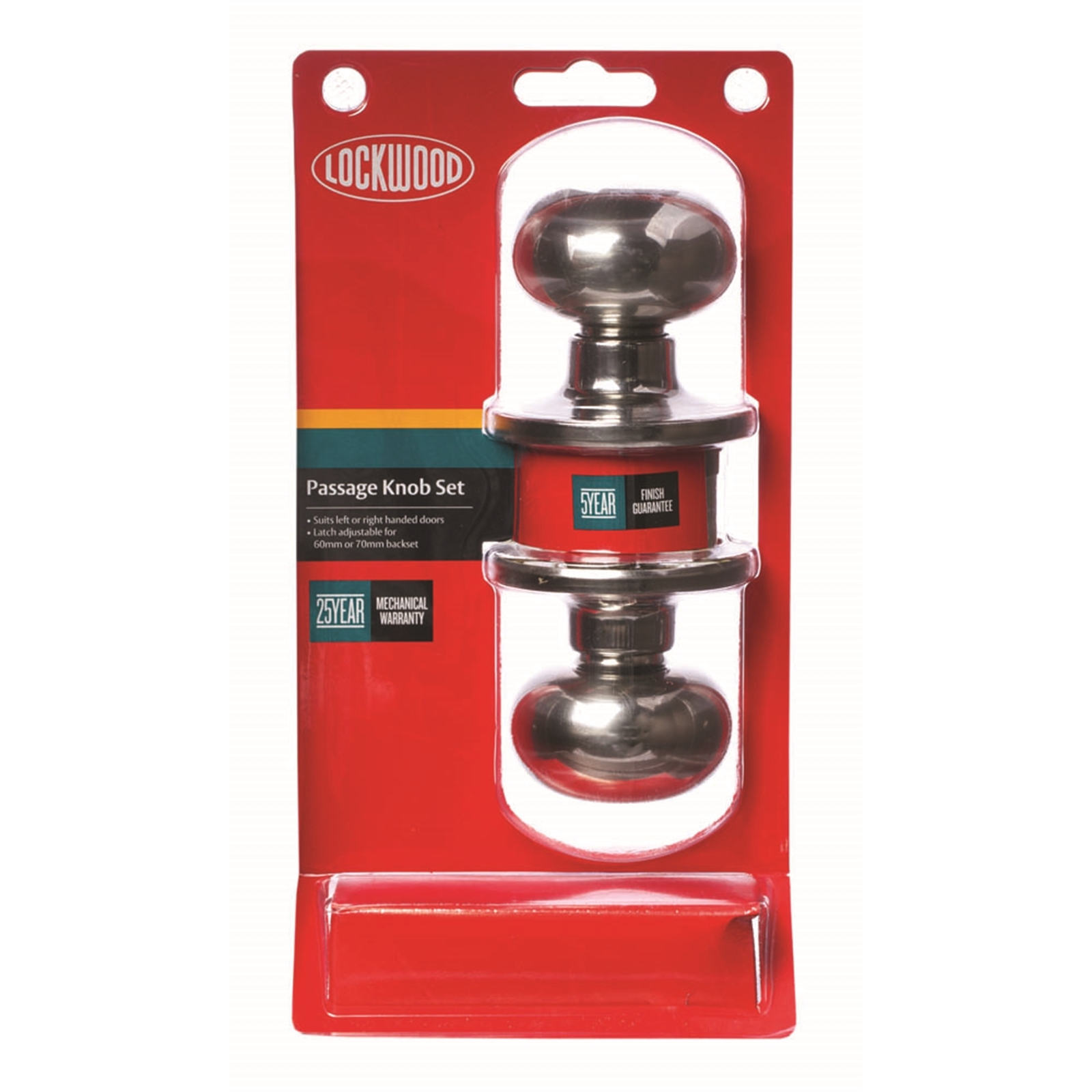 Lockwood Polish Satin Stainless Symmetry Passage Set - Bunnings Australia