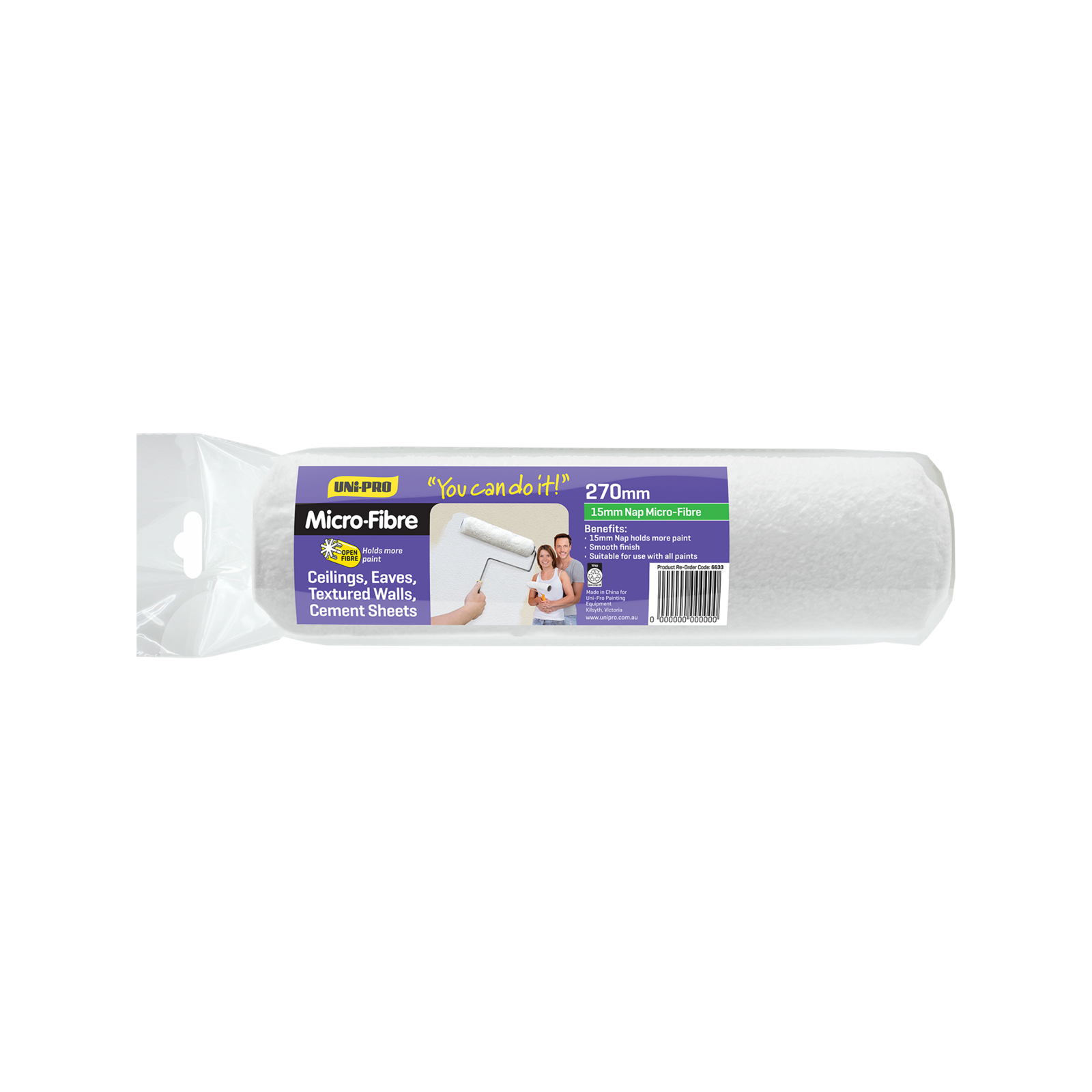 UNi-PRO 270mm Microfibre 15mm Nap Cover - Bunnings Australia