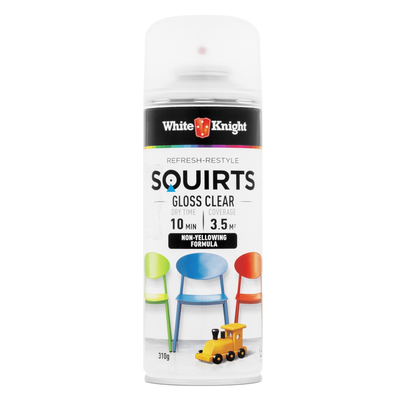 White Knight 310g Clear Gloss Squirts Spray Paint - Bunnings Australia