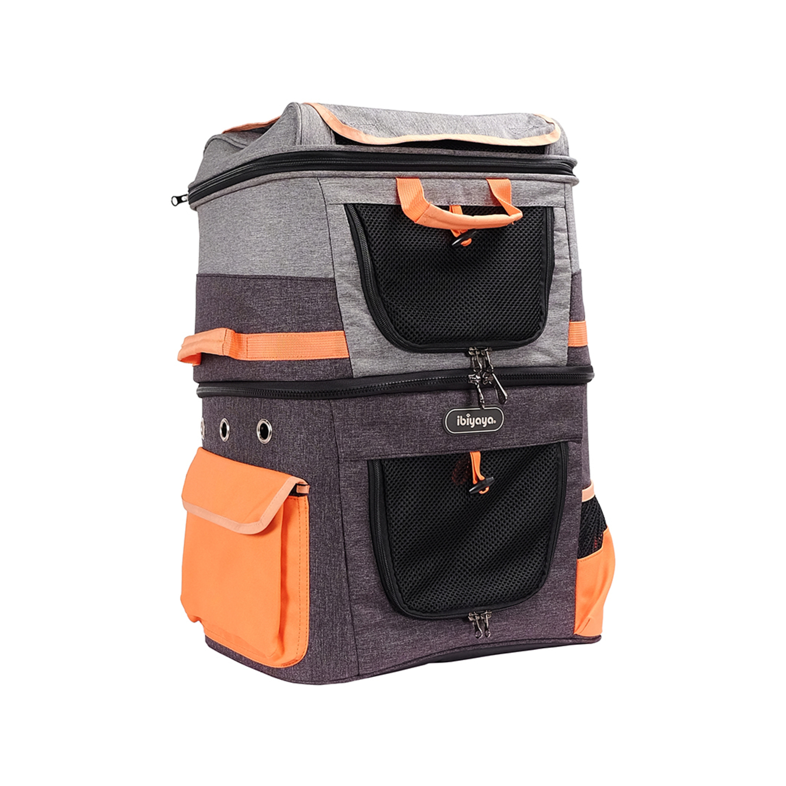 Ibiyaya Double-Decker Two-tier Pet Backpack for Cats & Small Dogs ...