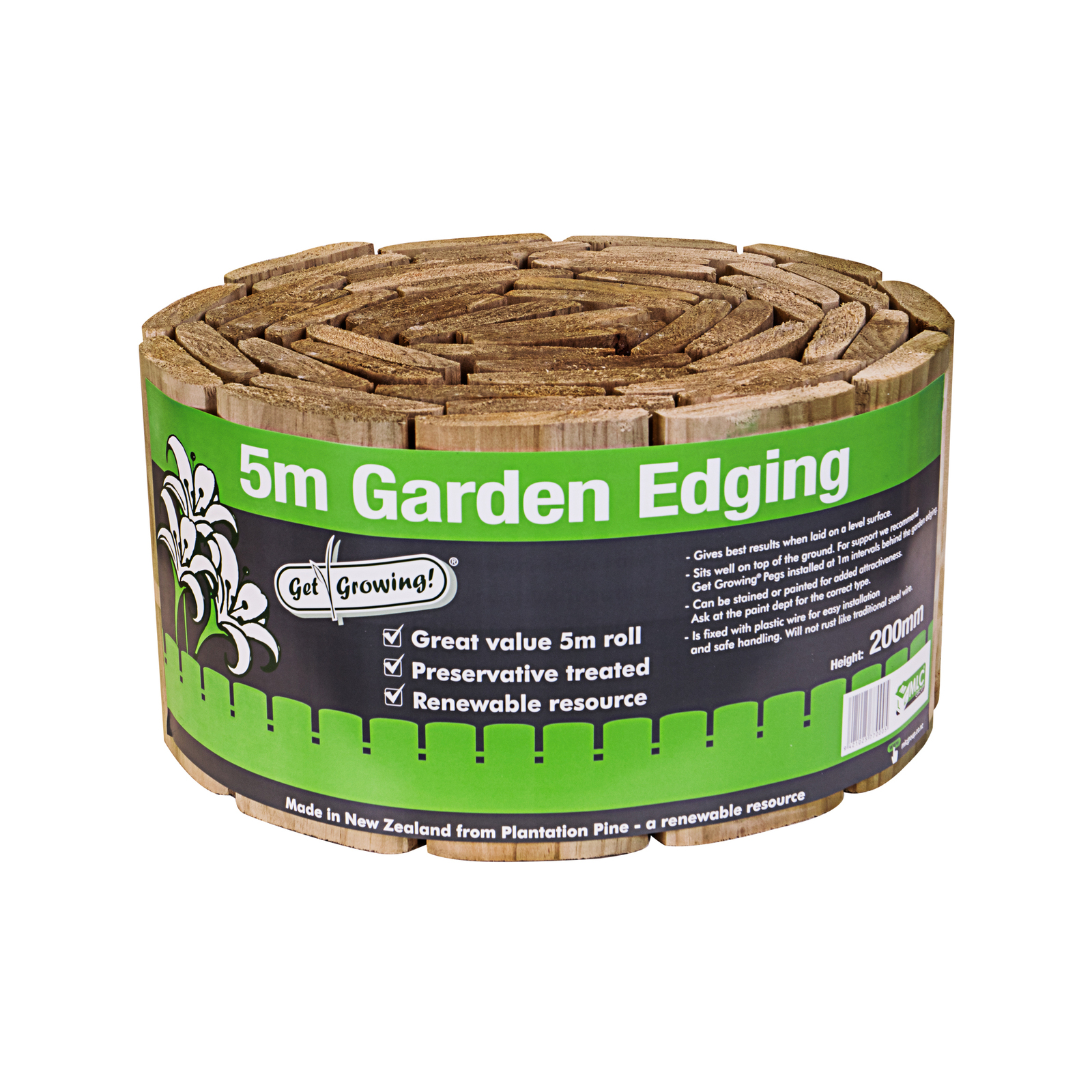 Genia Outdoor 90 x 19 x 5m 200mm Wired Treated Garden Edging - Bunnings ...