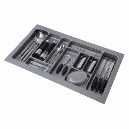Practa Solutions 485 x 830 x 50mm Grey 10 Section Cutlery Tray ...