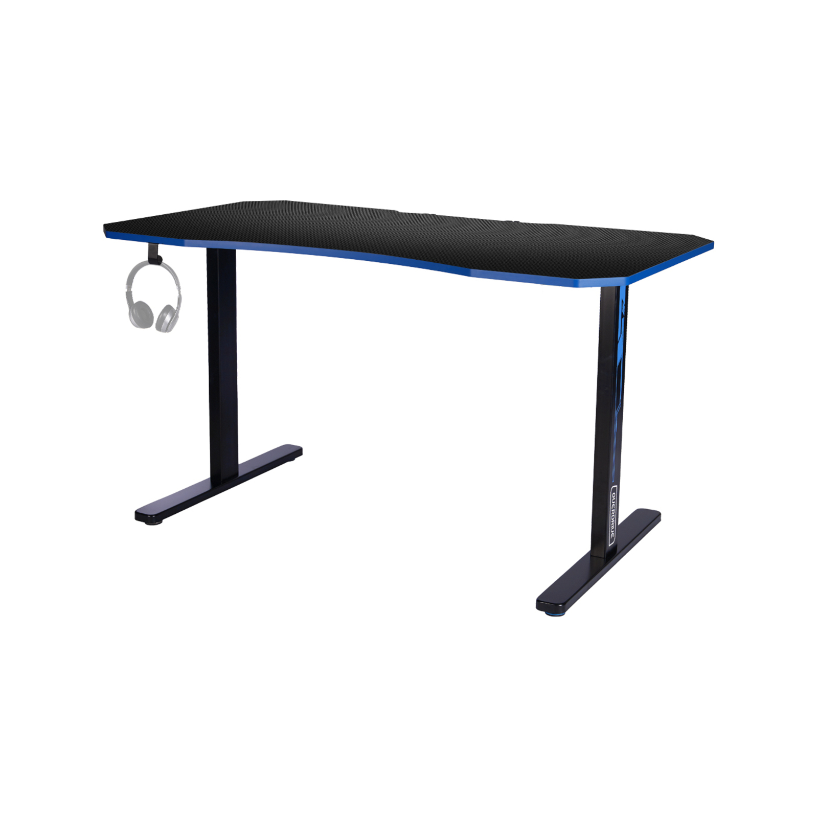 OVERDRIVE Gaming Desk PC Table Computer Setup Carbon Fiber Style Black ...