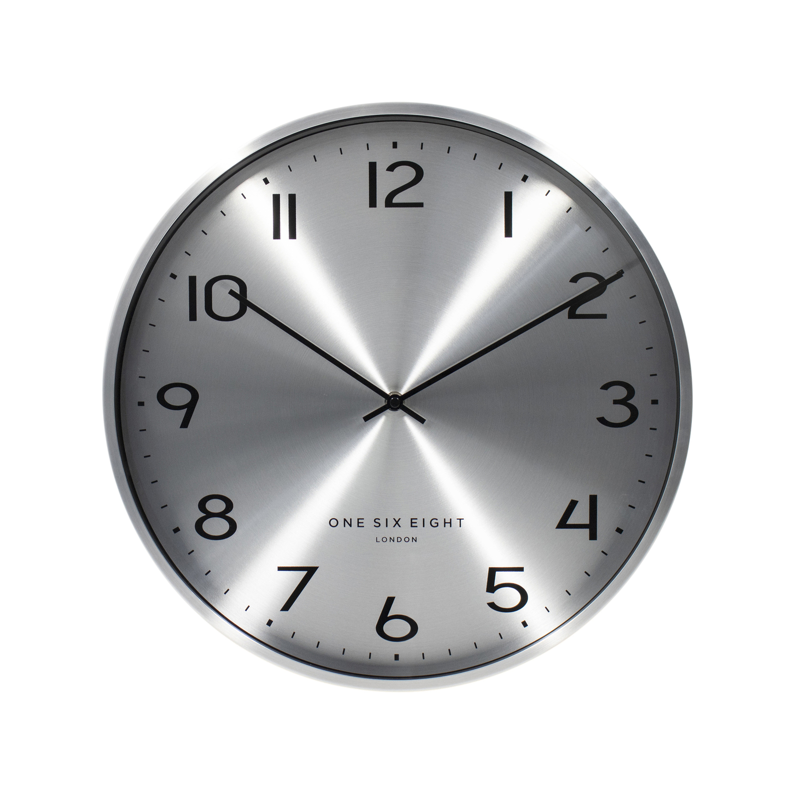 One Six Eight London Luna 40cm Chrome Silent Wall Clock - Bunnings ...