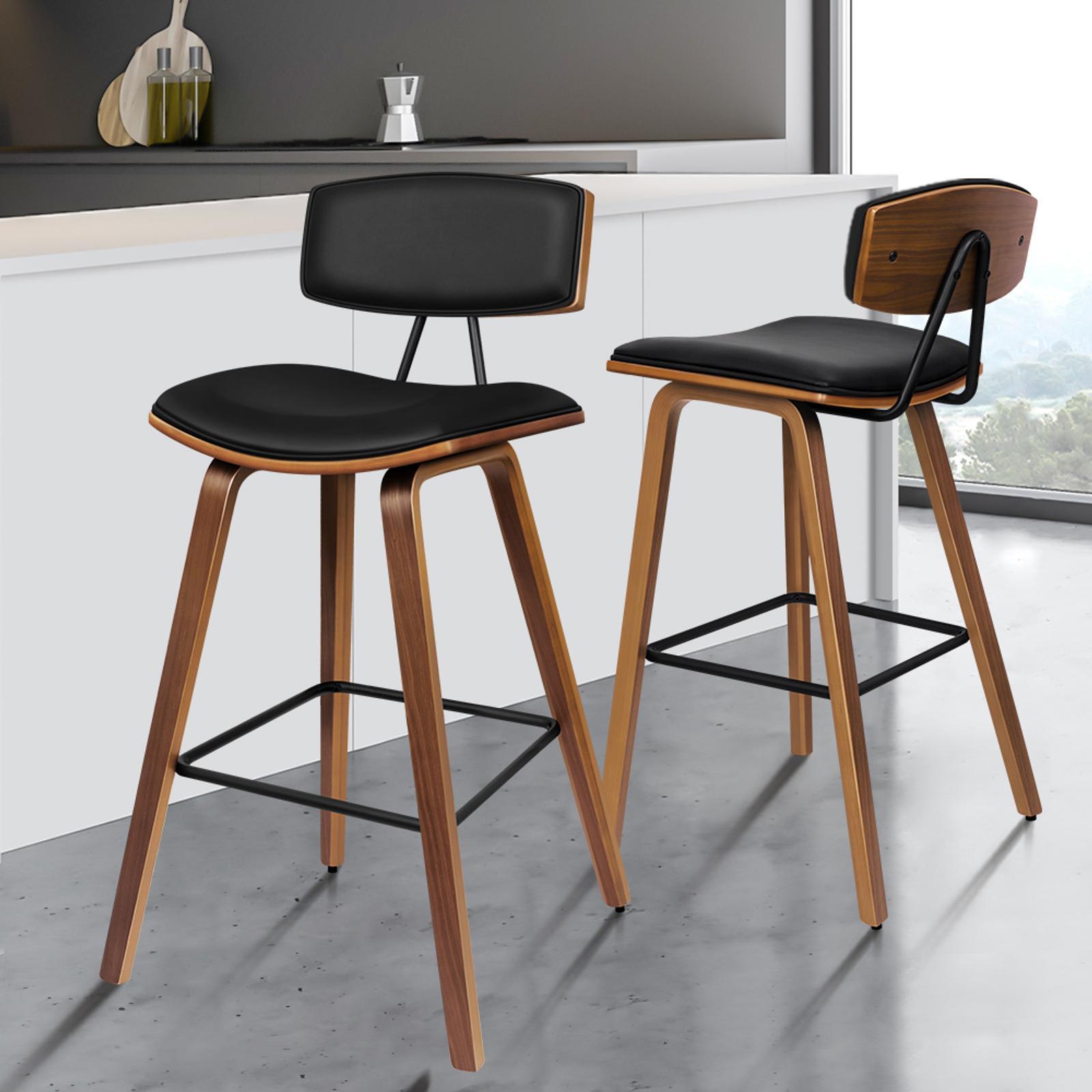 ALFORDSON 2x Bar Stools Black - Bunnings Australia