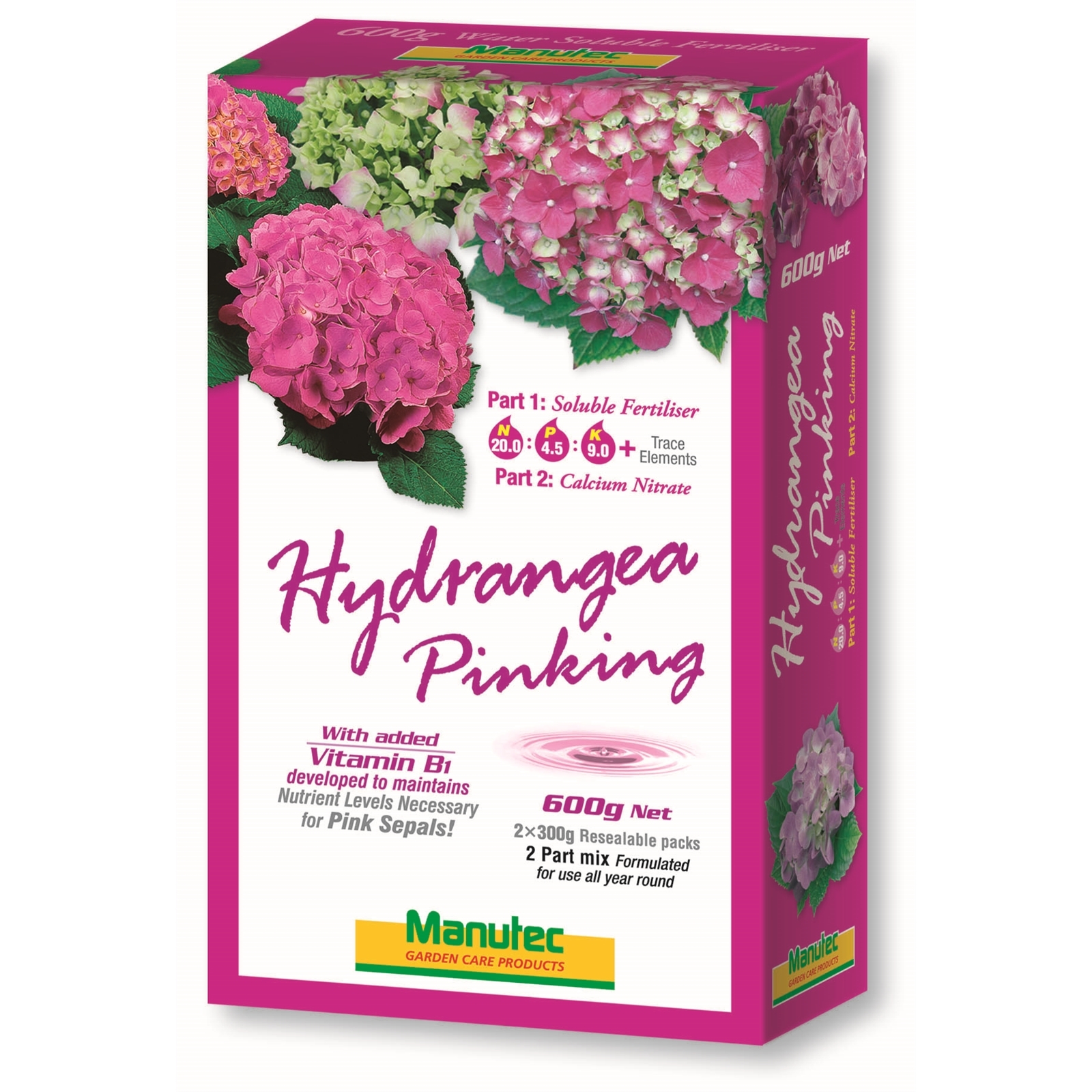 Manutec 600g Hydrangea Pink Fertiliser - Bunnings Australia