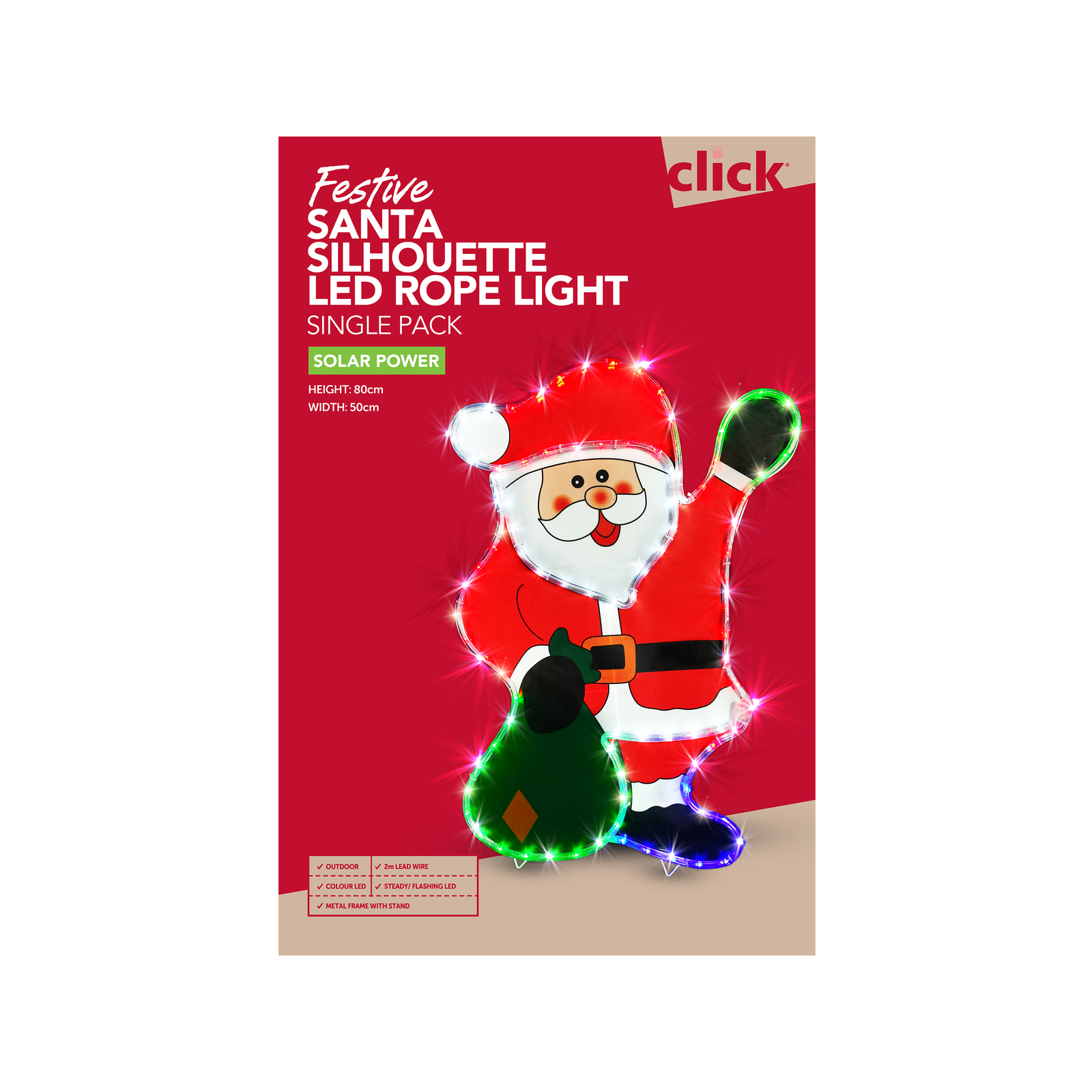click 80cm Santa Silhouette LED Rope Light - Bunnings Australia